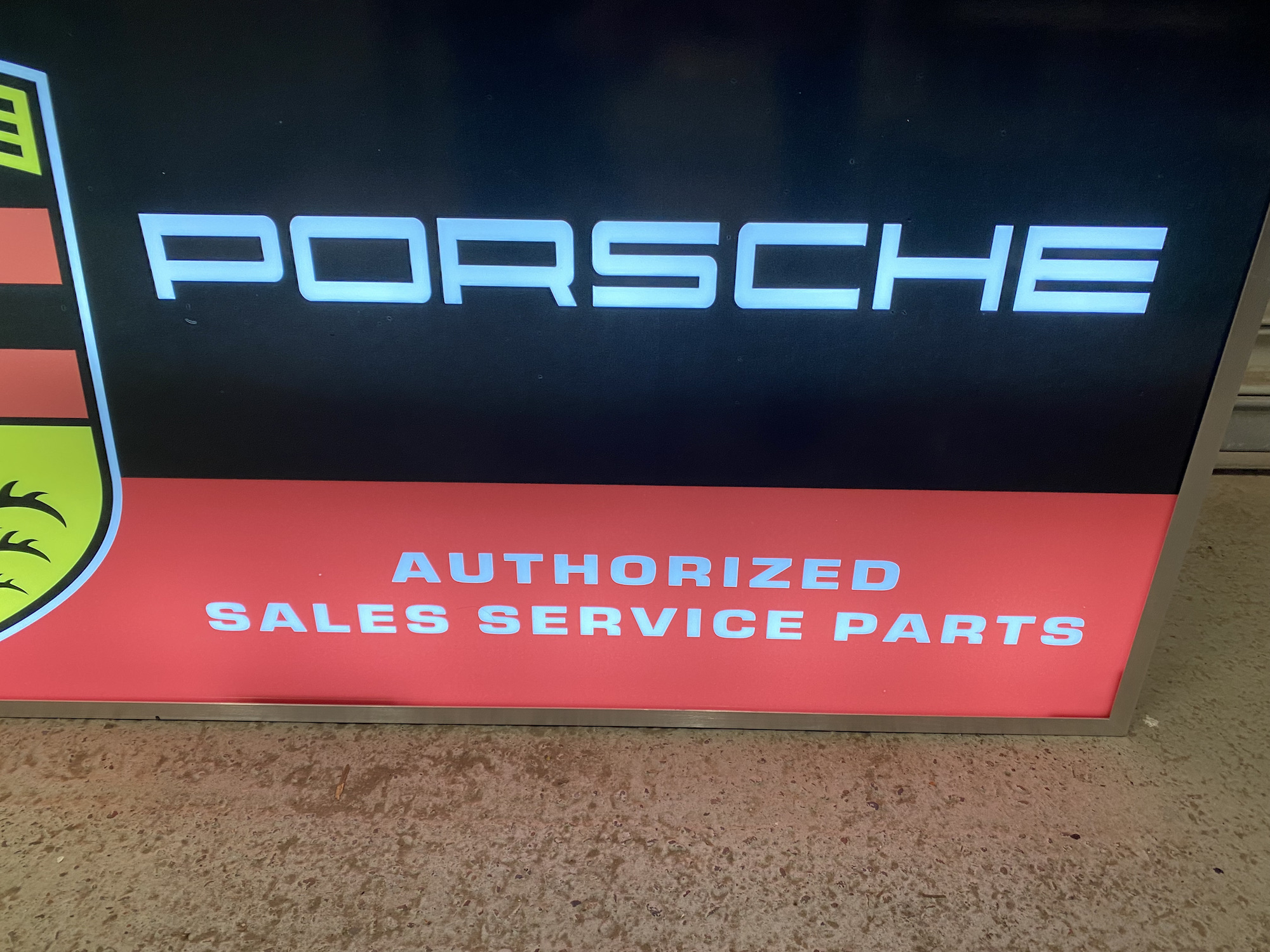 PORSCHE 'SALES SERVICE PARTS' ILLUMINATED SIGN