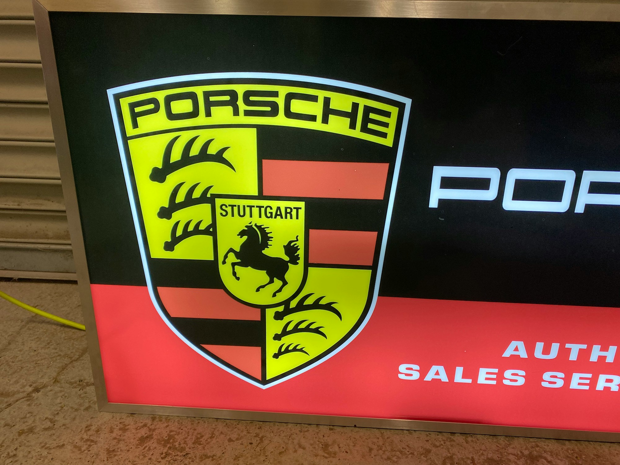 PORSCHE 'SALES SERVICE PARTS' ILLUMINATED SIGN