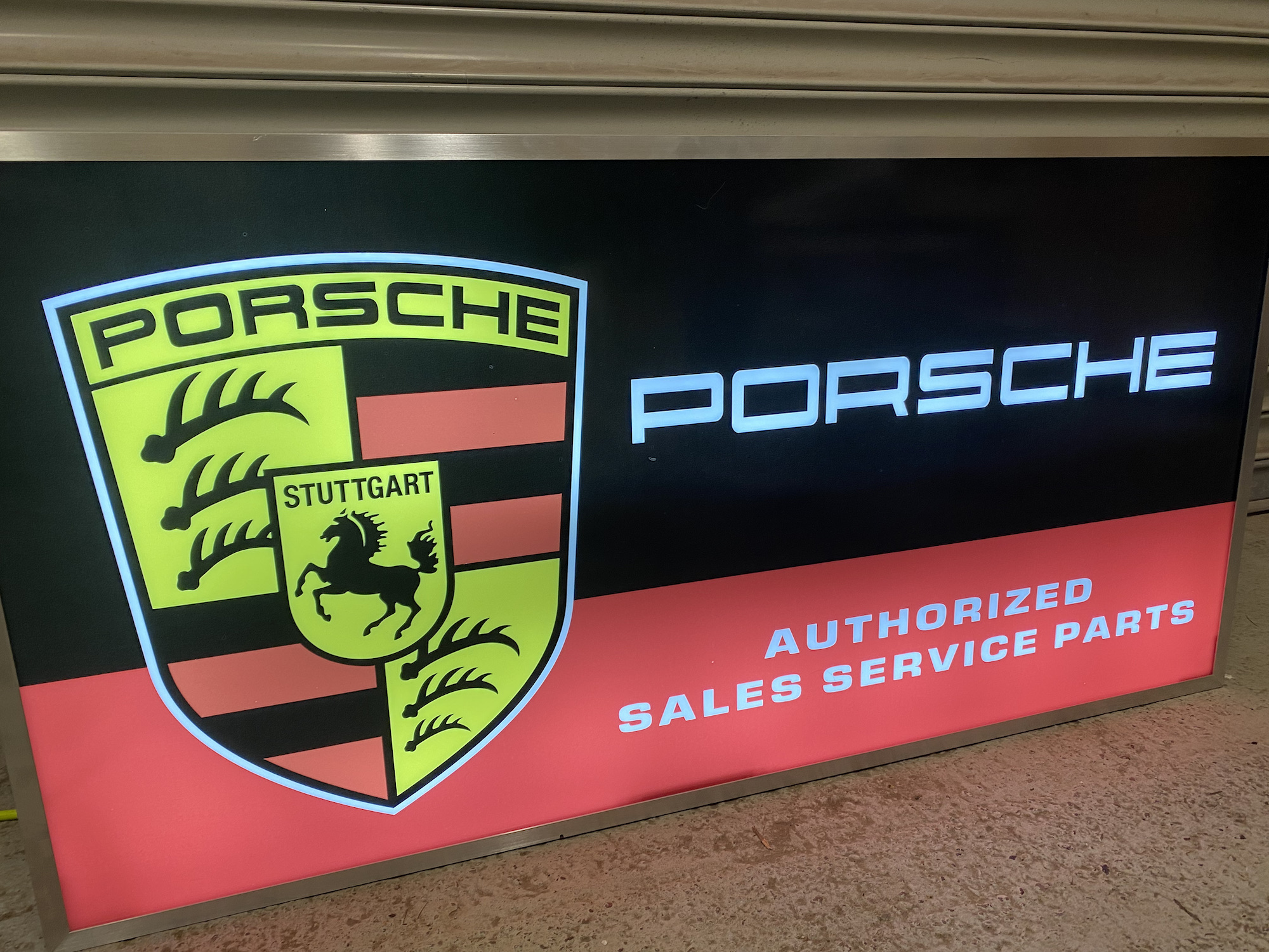 PORSCHE 'SALES SERVICE PARTS' ILLUMINATED SIGN