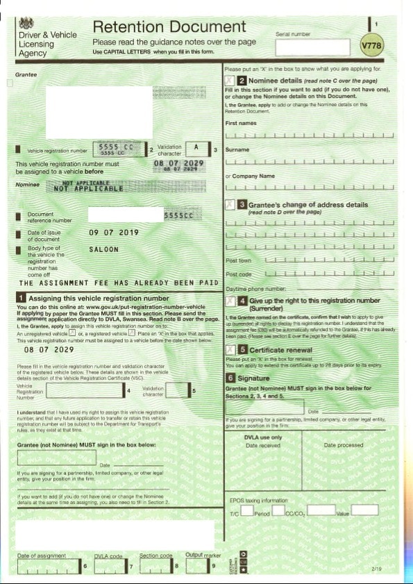 '5555 CC' - NUMBER PLATE for sale by auction in , United Kingdom