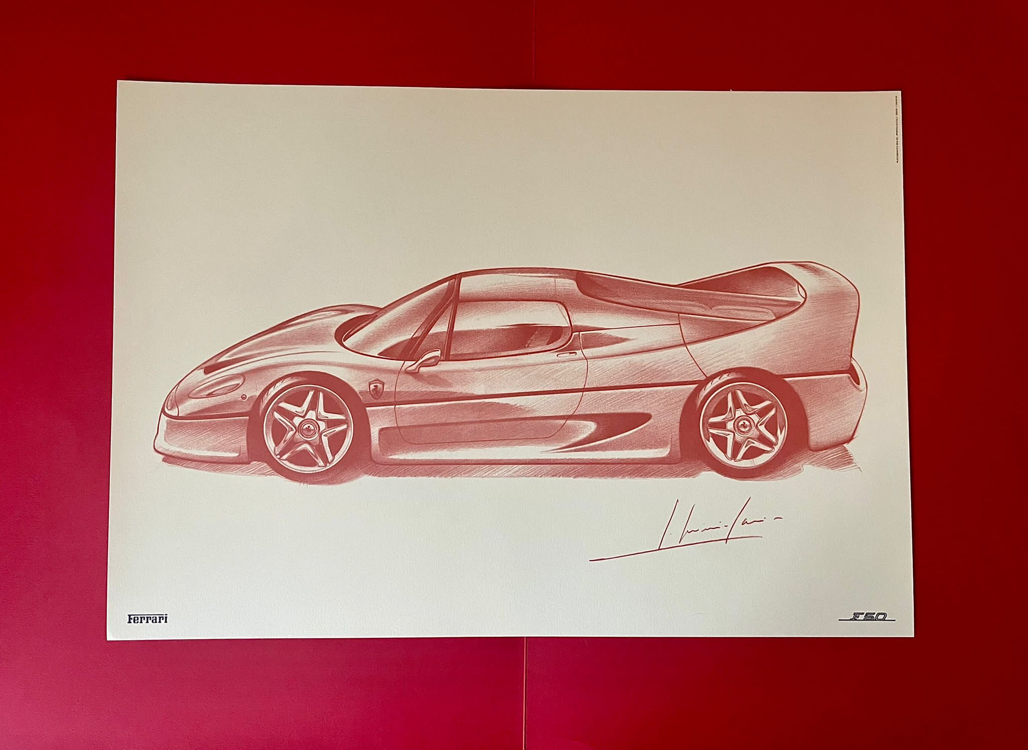 FERRARI F50 BLUEPRINT AND ARTWORK