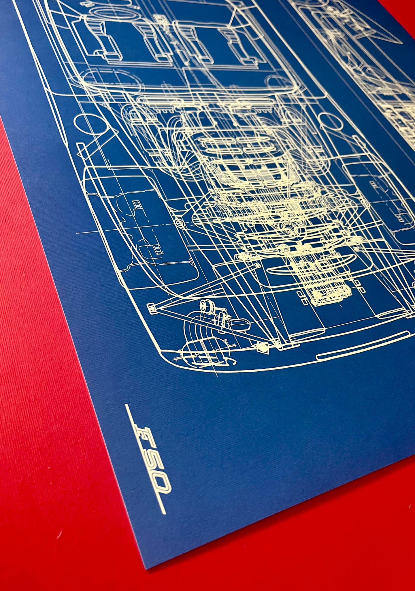 FERRARI F50 BLUEPRINT AND ARTWORK