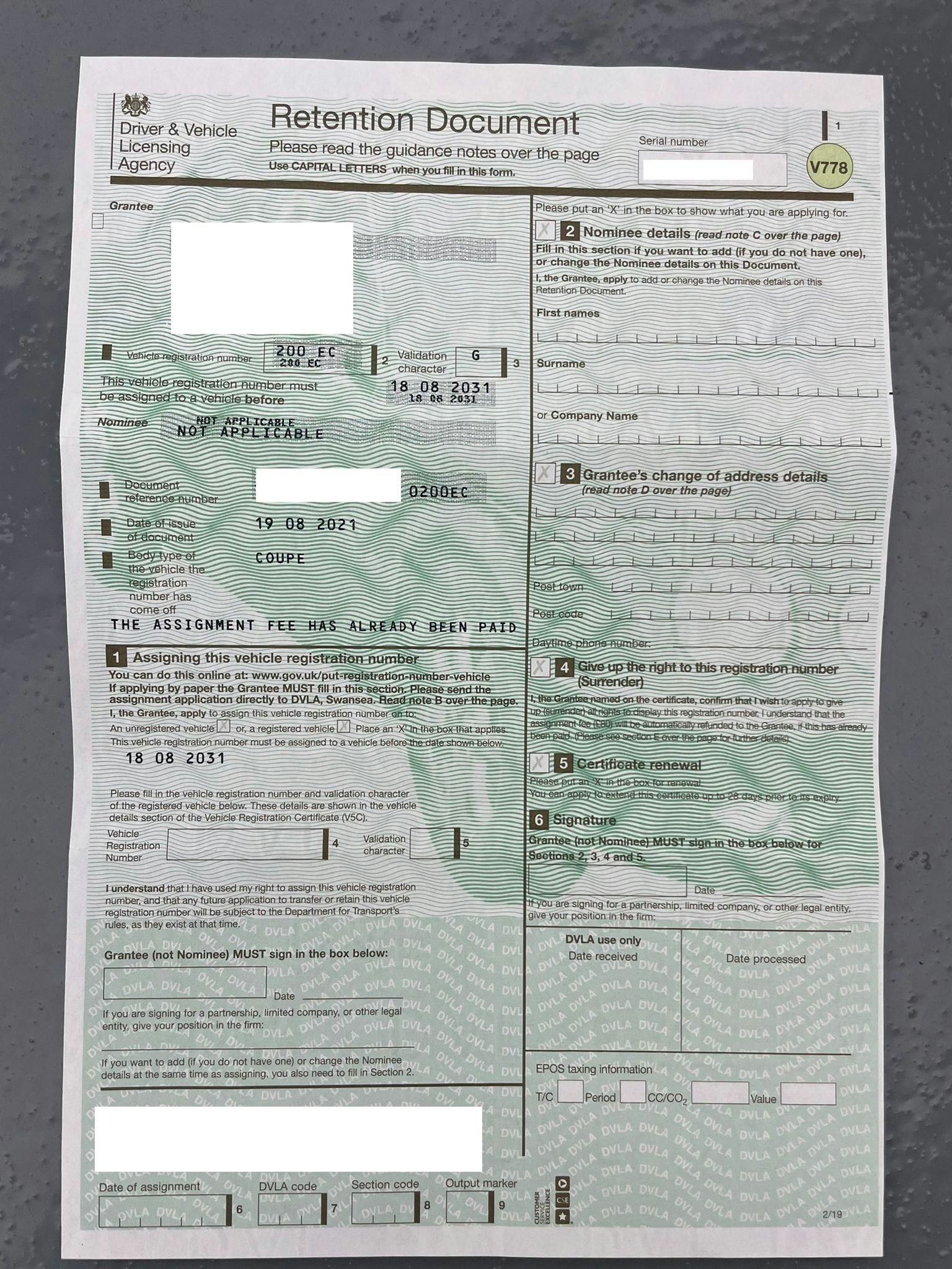 '200 EC' - NUMBER PLATE for sale by auction in , United Kingdom