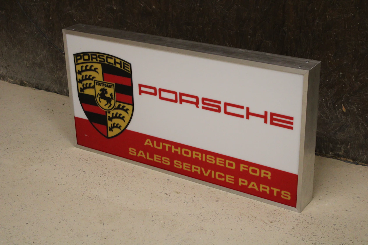 PORSCHE 'SALES SERVICE PARTS' ILLUMINATED SIGN