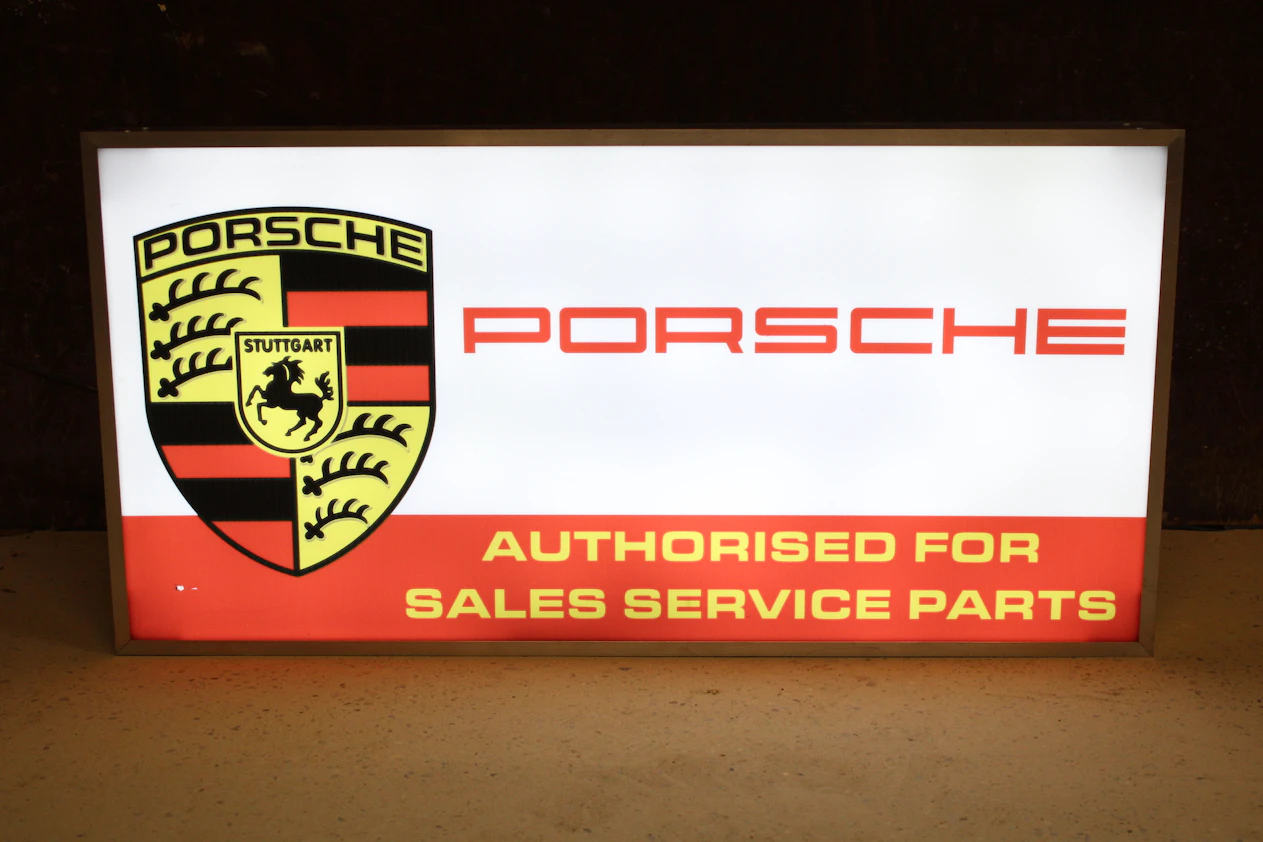 PORSCHE 'SALES SERVICE PARTS' ILLUMINATED SIGN