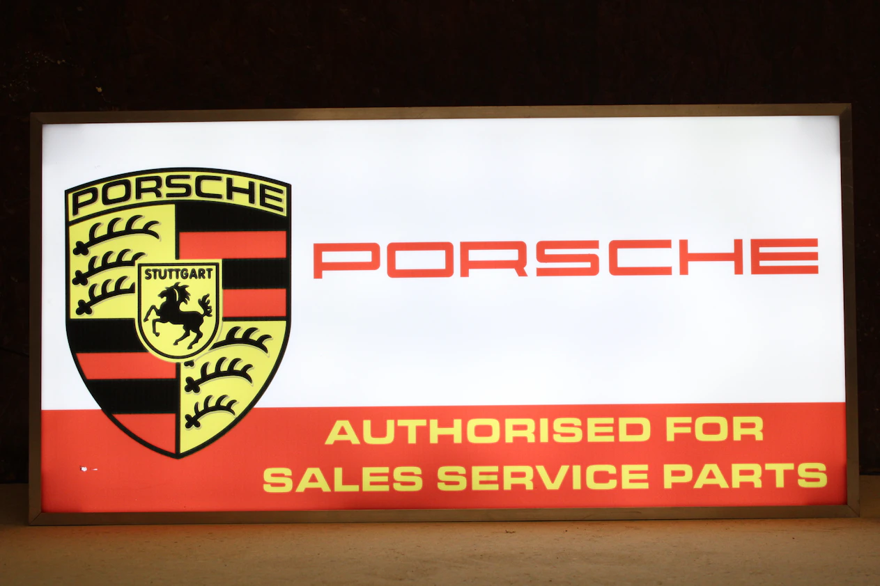 PORSCHE 'SALES SERVICE PARTS' ILLUMINATED SIGN
