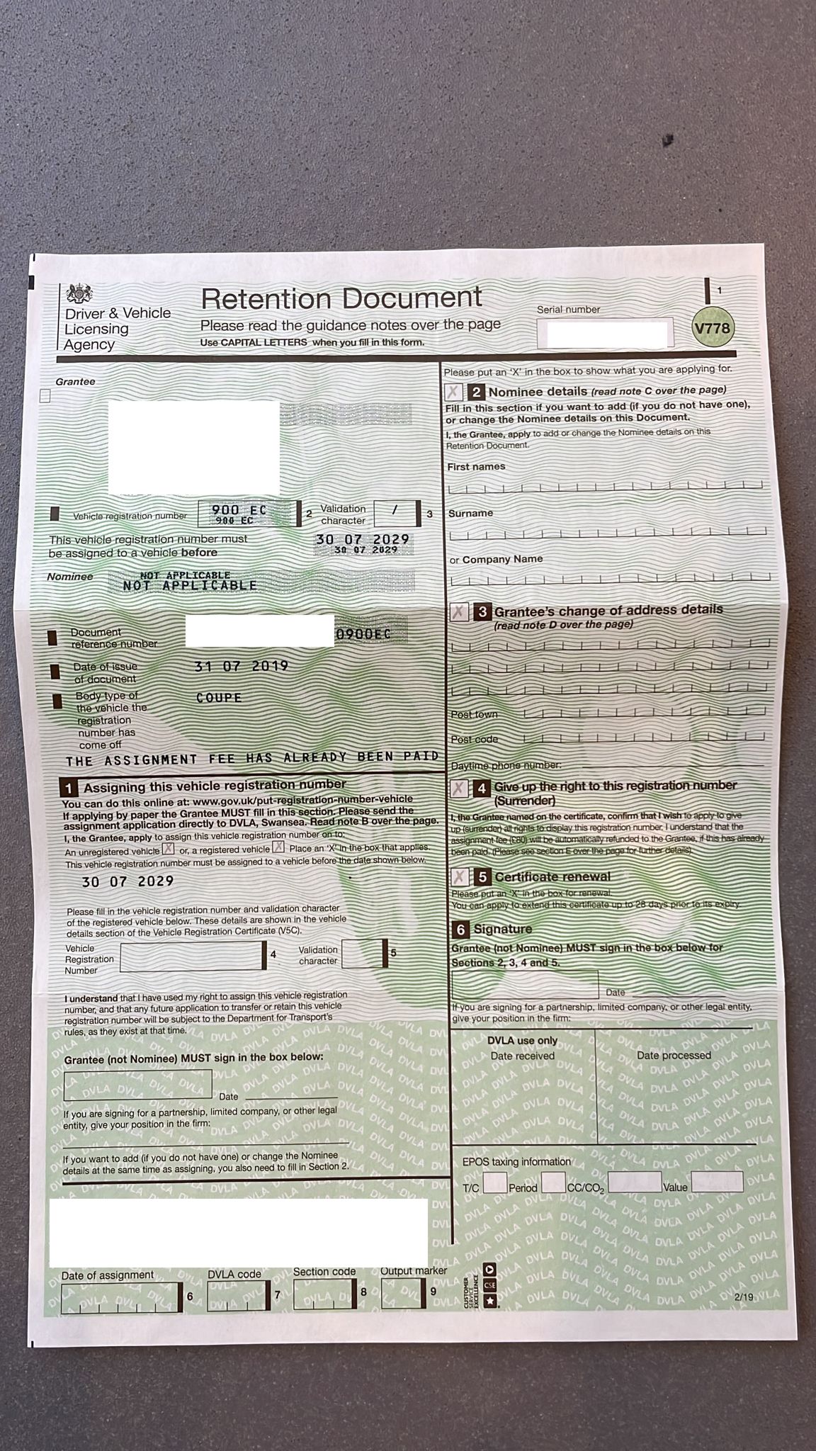 '900 EC' - NUMBER PLATE for sale by auction in , United Kingdom