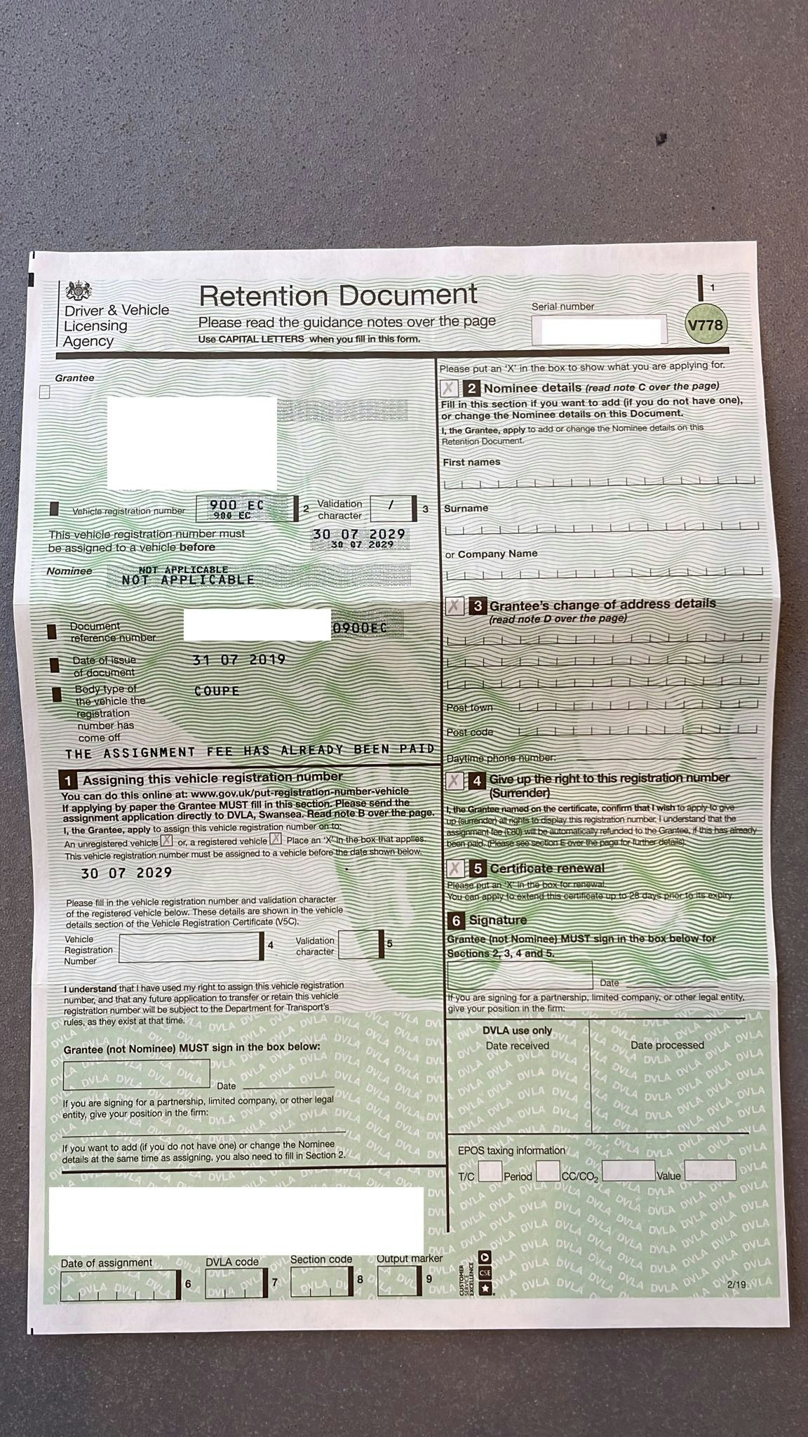 '900 EC' - NUMBER PLATE for sale by auction in , United Kingdom