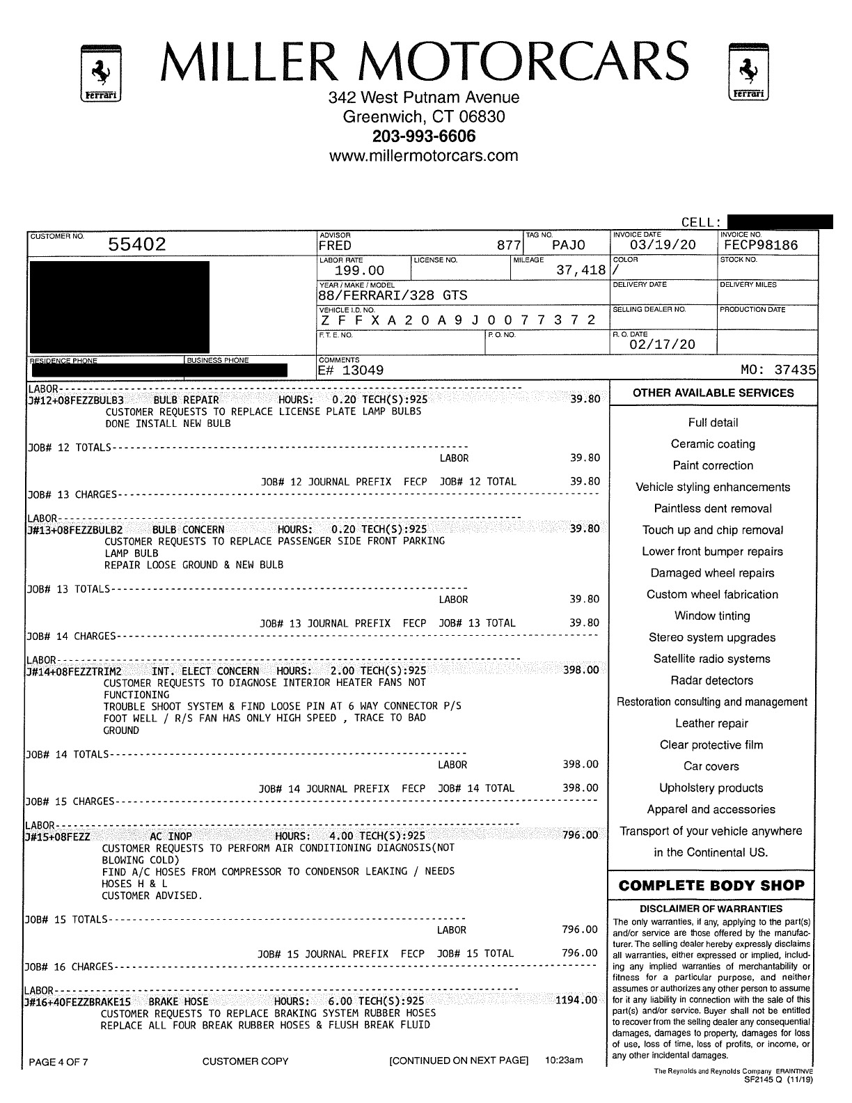 1988 FERRARI 328 GTS
