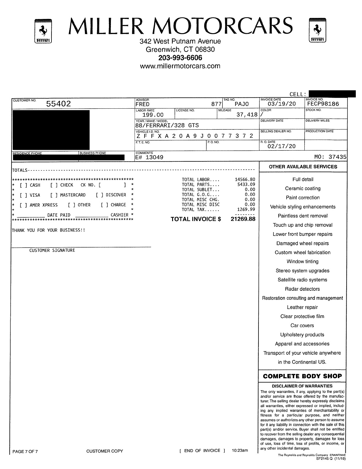 1988 FERRARI 328 GTS