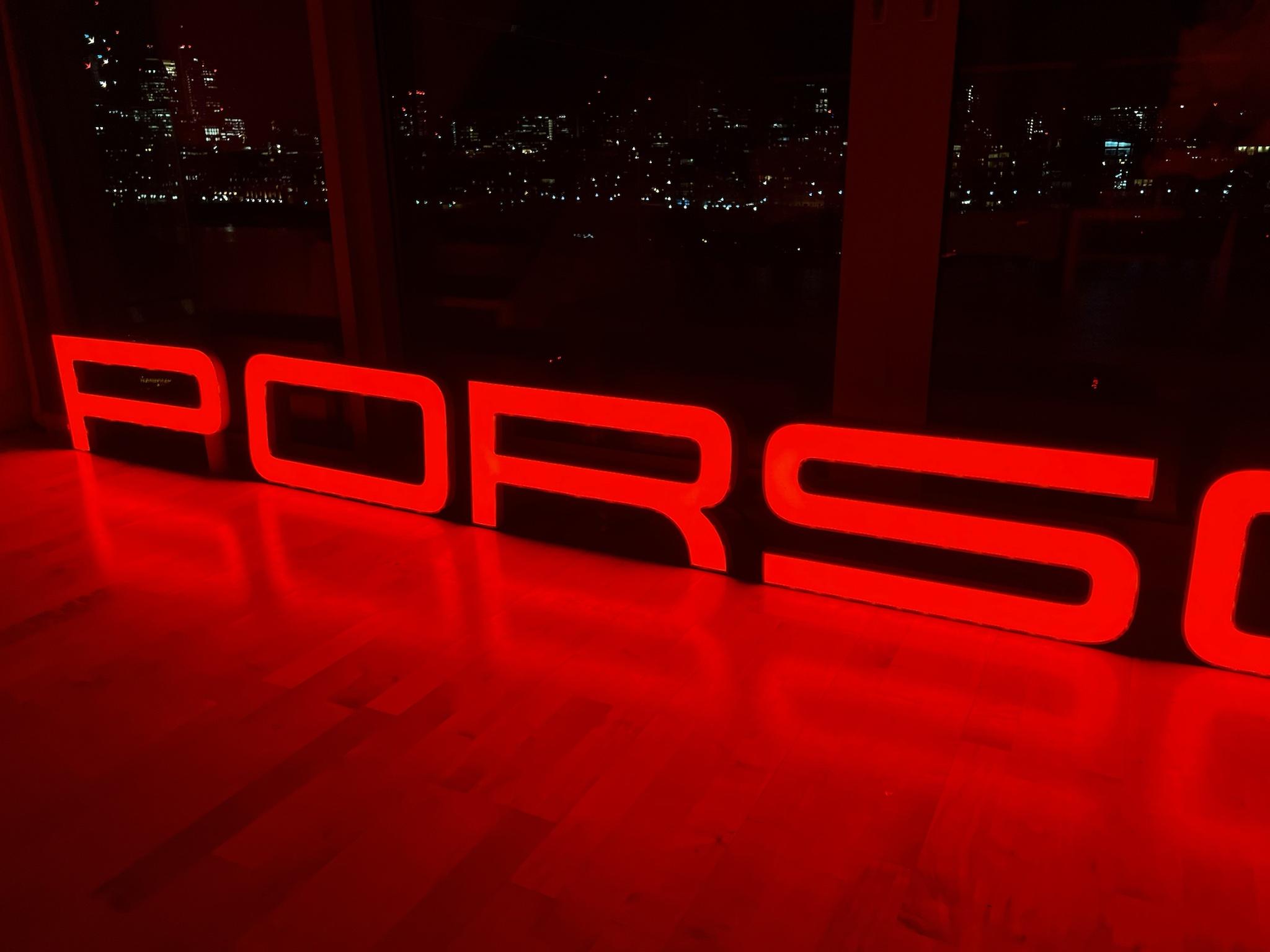LARGE PORSCHE ILLUMINATED SIGN