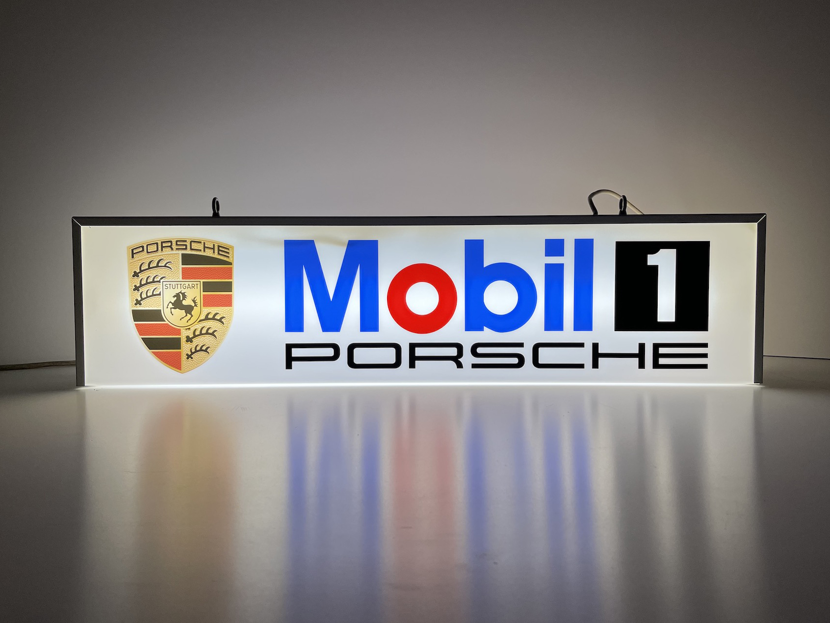 PORSCHE MOBIL 1 DOUBLE SIDED ILLUMINATED SIGN