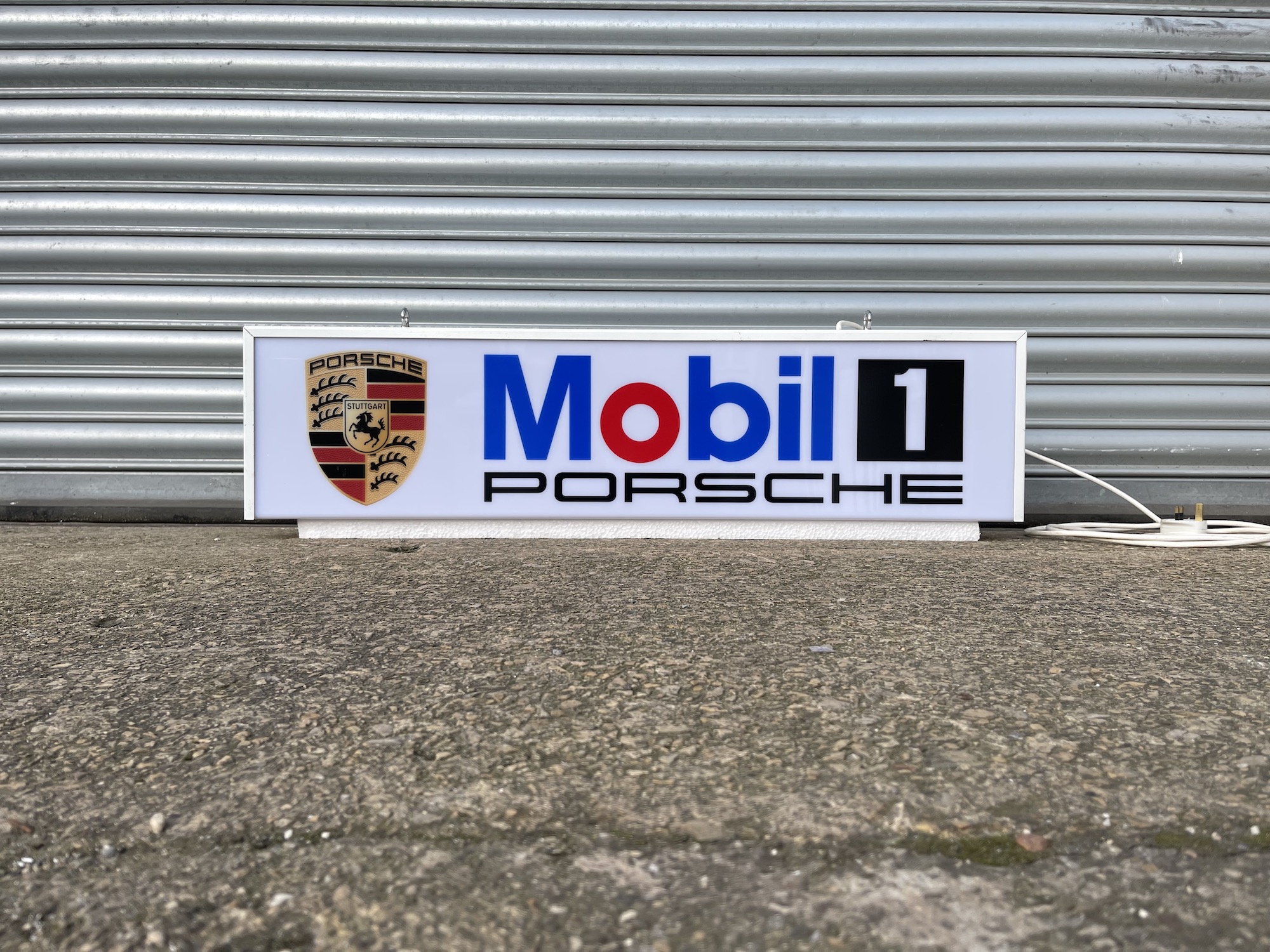 PORSCHE MOBIL 1 DOUBLE SIDED ILLUMINATED SIGN