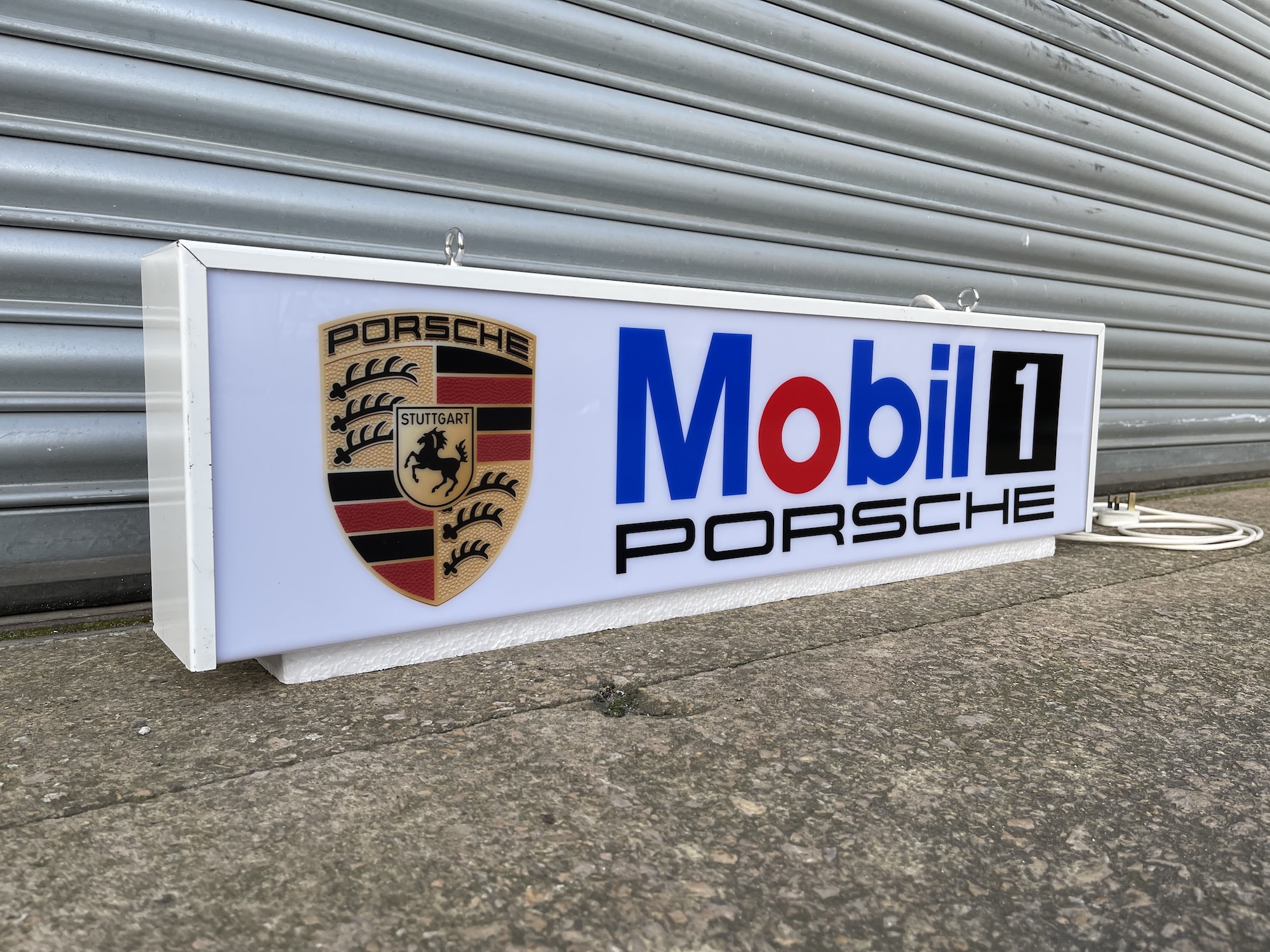PORSCHE MOBIL 1 DOUBLE SIDED ILLUMINATED SIGN
