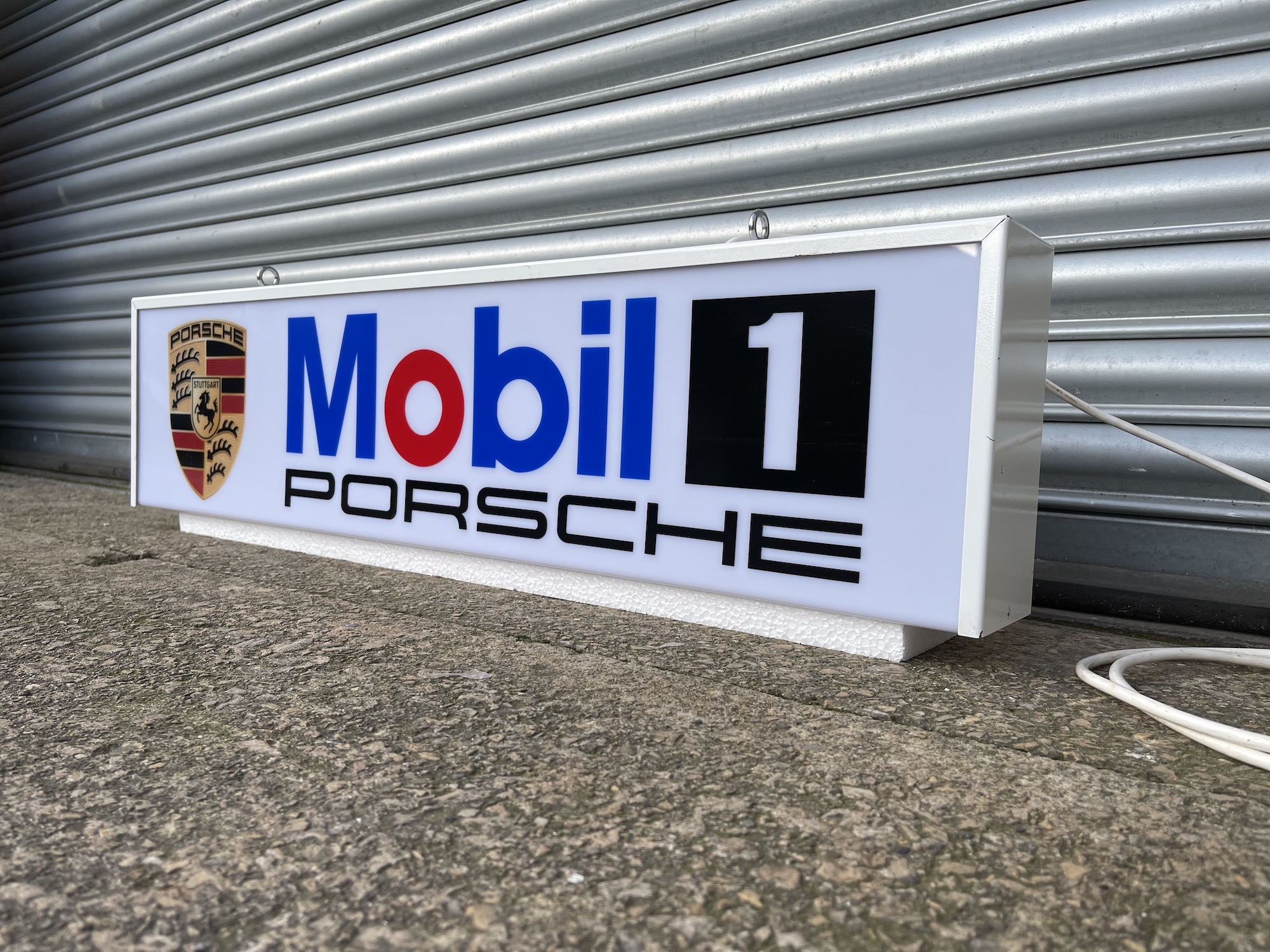 PORSCHE MOBIL 1 DOUBLE SIDED ILLUMINATED SIGN