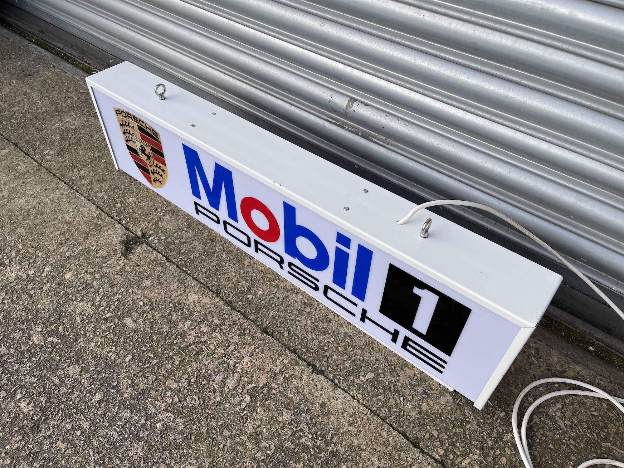 PORSCHE MOBIL 1 DOUBLE SIDED ILLUMINATED SIGN