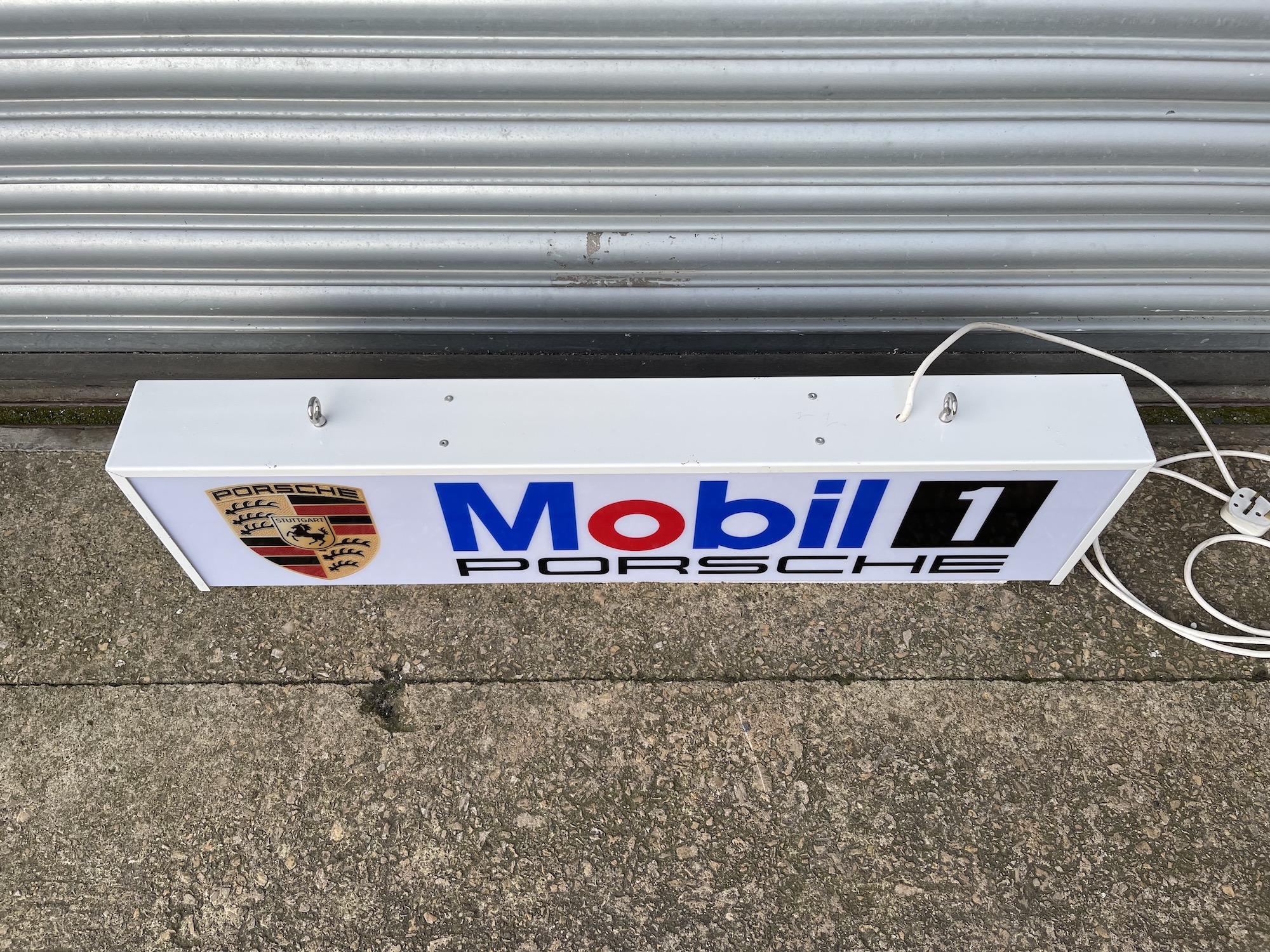PORSCHE MOBIL 1 DOUBLE SIDED ILLUMINATED SIGN