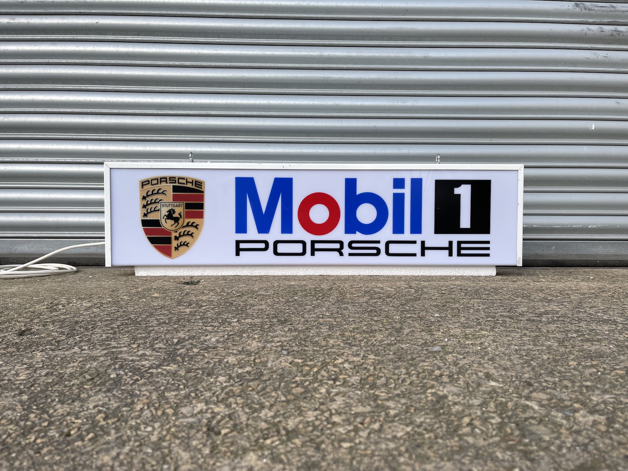 PORSCHE MOBIL 1 DOUBLE SIDED ILLUMINATED SIGN