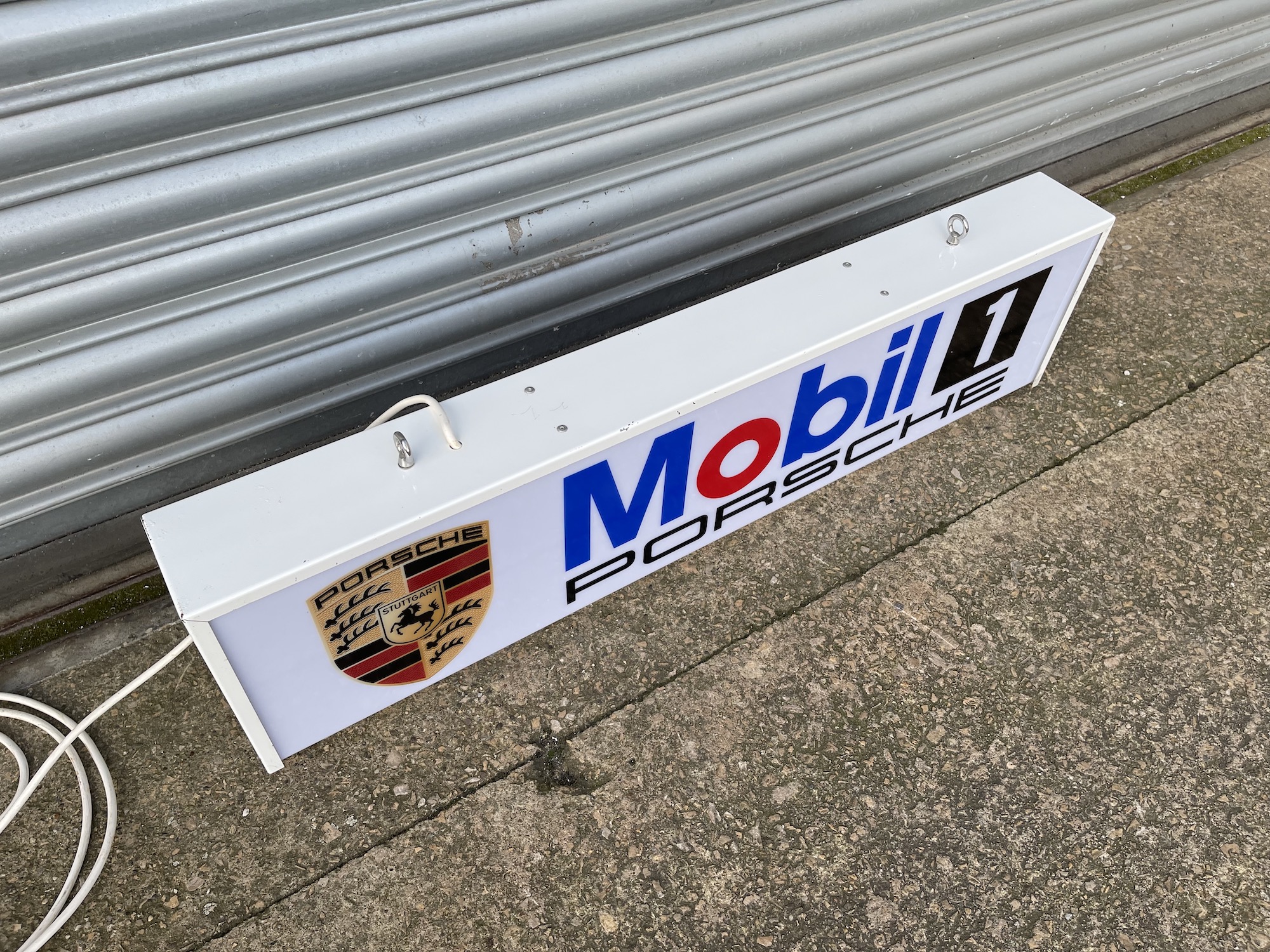 PORSCHE MOBIL 1 DOUBLE SIDED ILLUMINATED SIGN