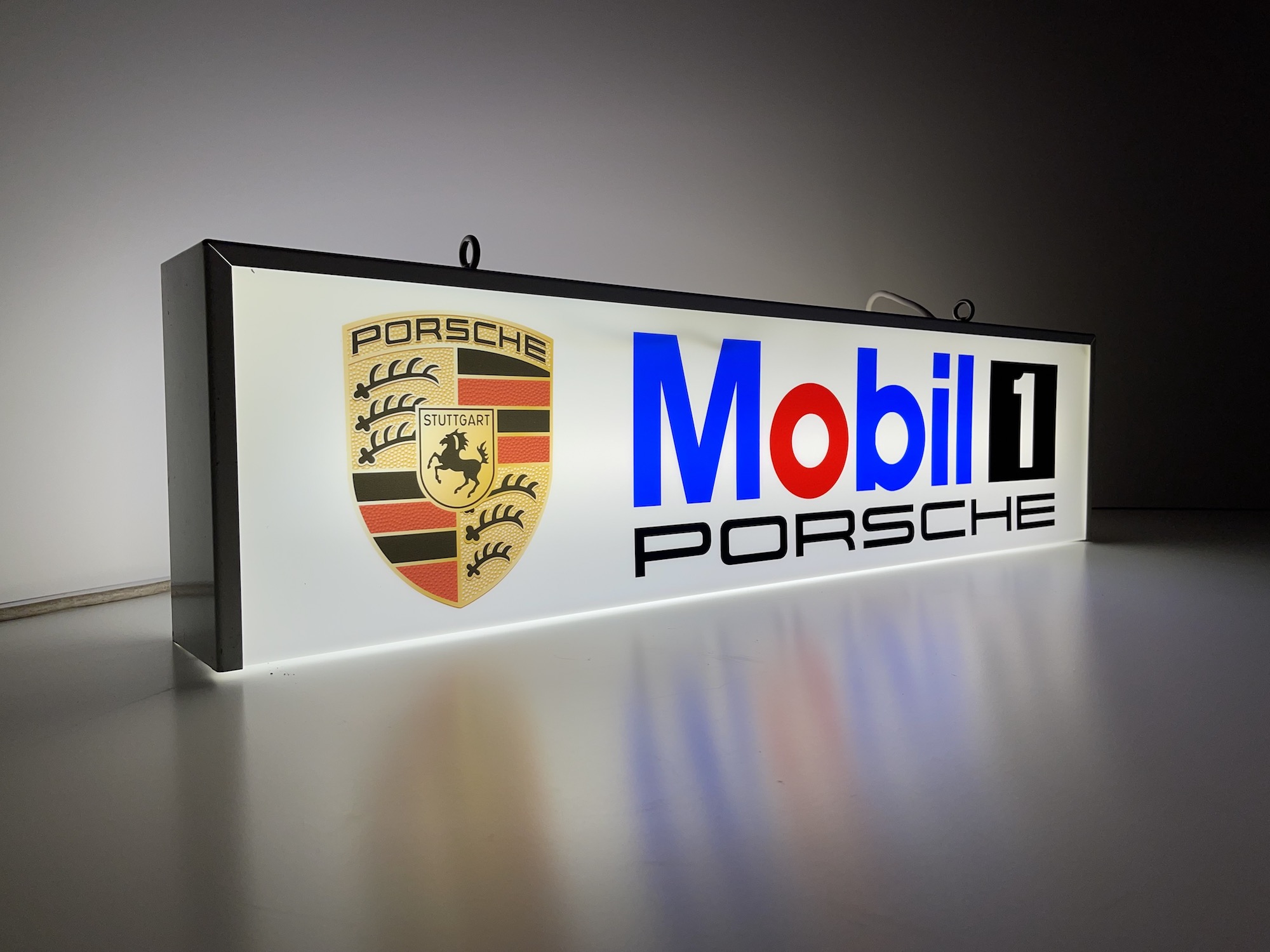 PORSCHE MOBIL 1 DOUBLE SIDED ILLUMINATED SIGN