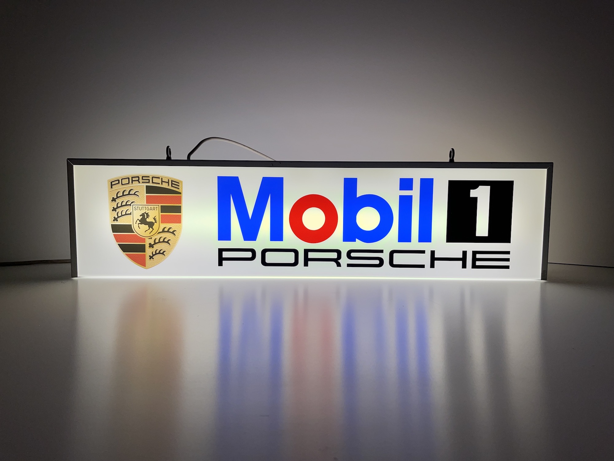 PORSCHE MOBIL 1 DOUBLE SIDED ILLUMINATED SIGN