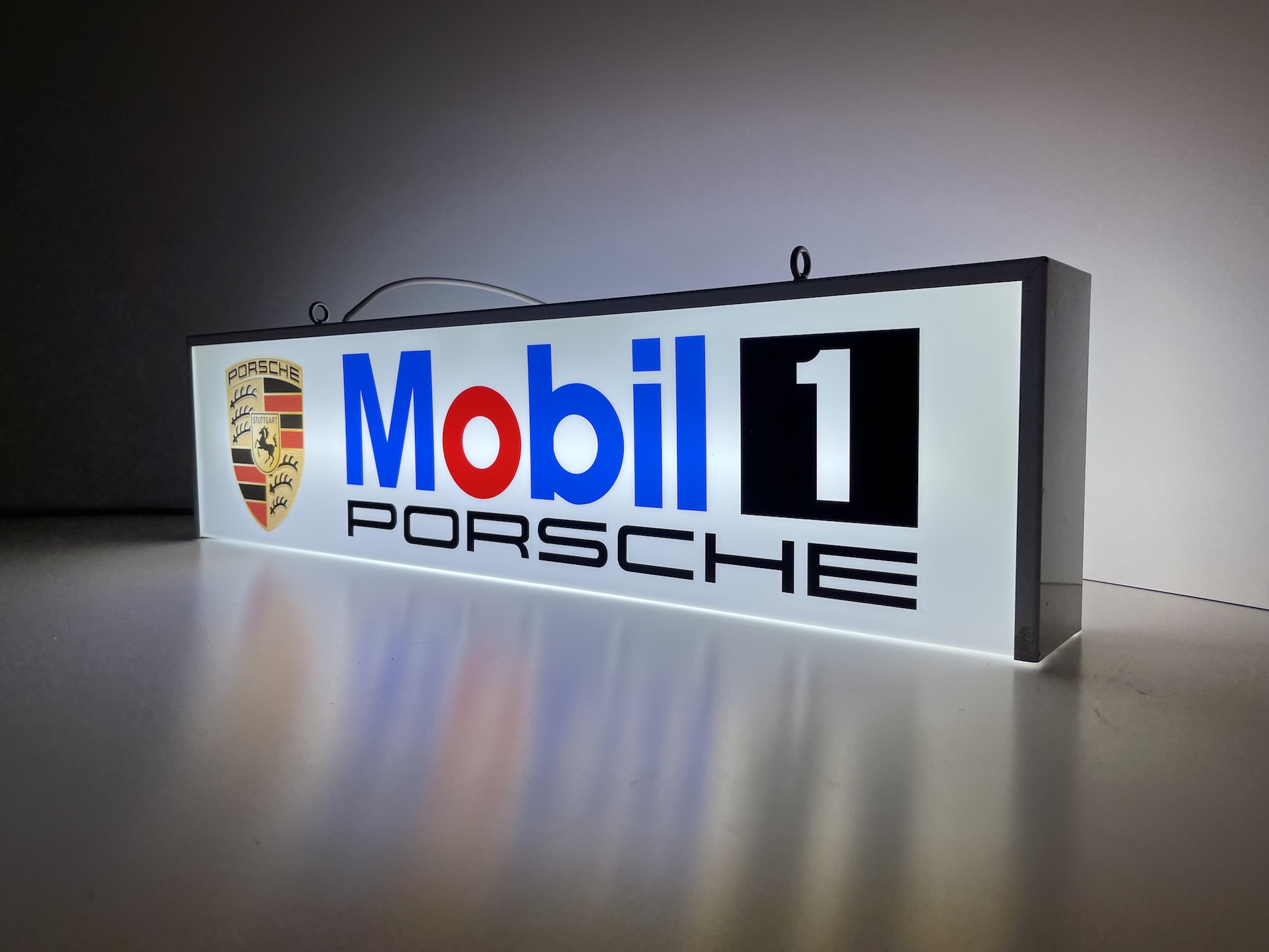 PORSCHE MOBIL 1 DOUBLE SIDED ILLUMINATED SIGN