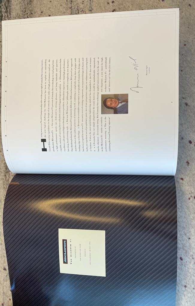 MCLAREN F1 MONACO LAUNCH BROCHURE