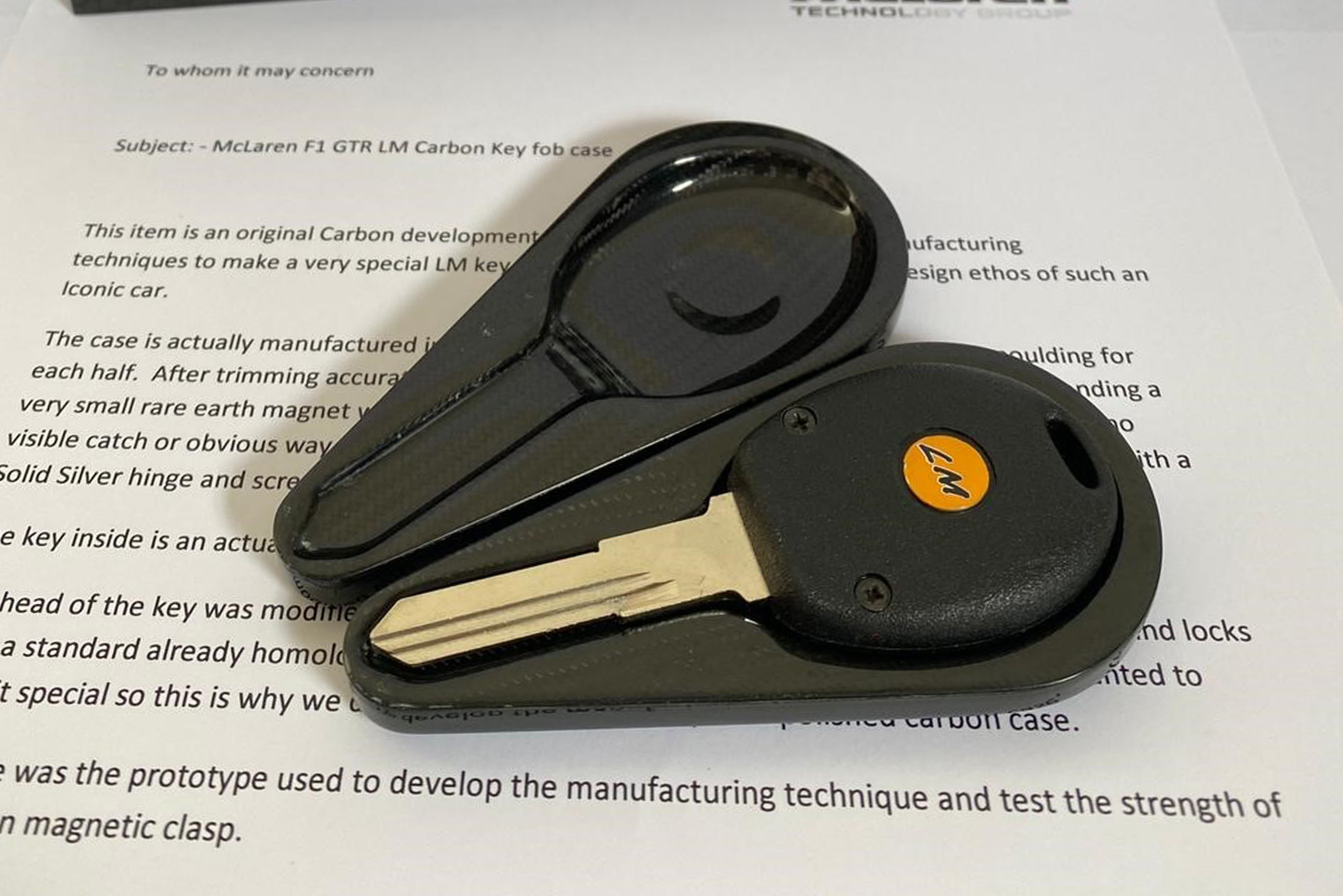 MCLAREN F1 LM KEY WITH PROTOTYPE CARBON KEY CASE