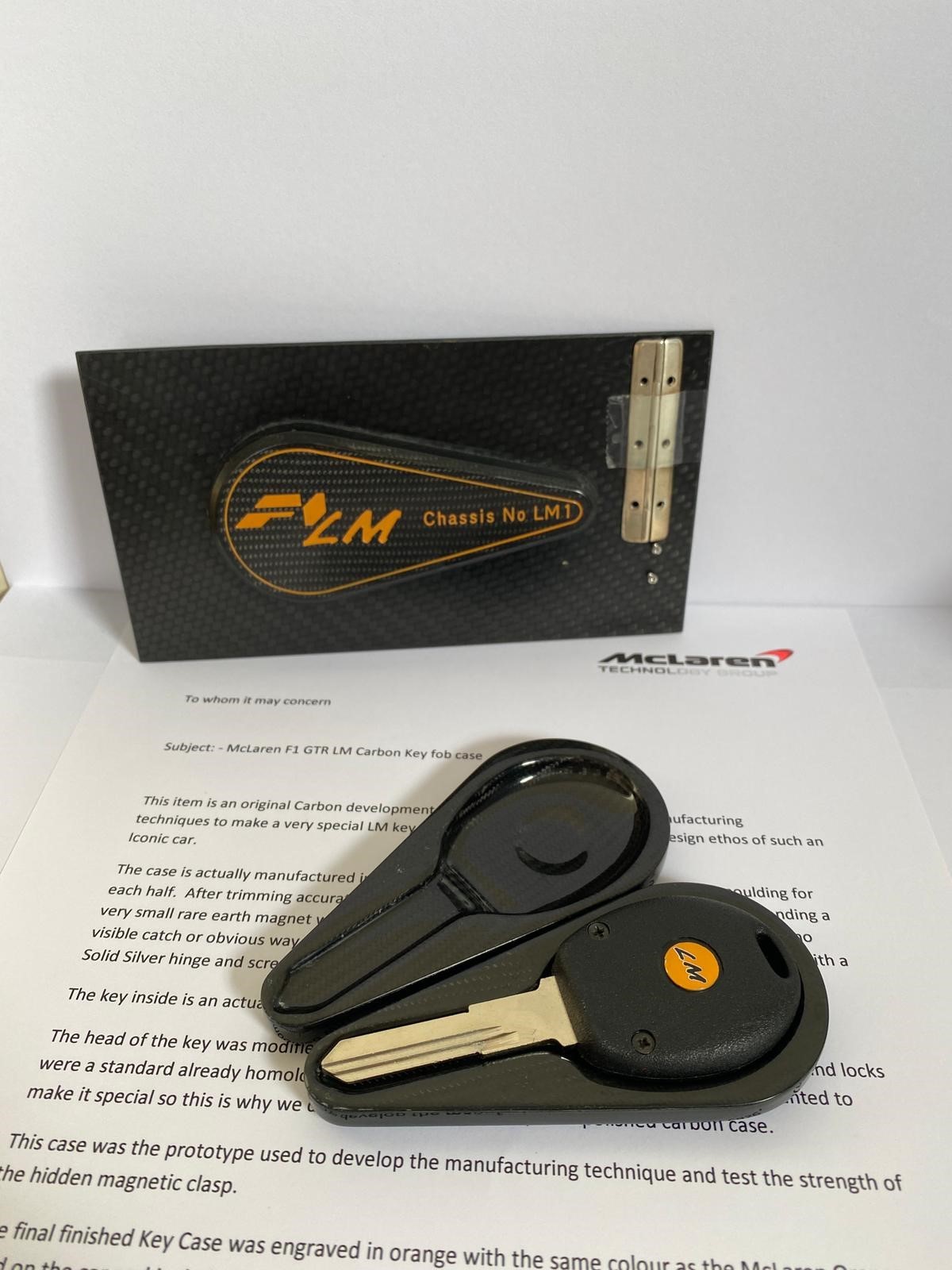 MCLAREN F1 LM KEY WITH PROTOTYPE CARBON KEY CASE for sale by auction in ...
