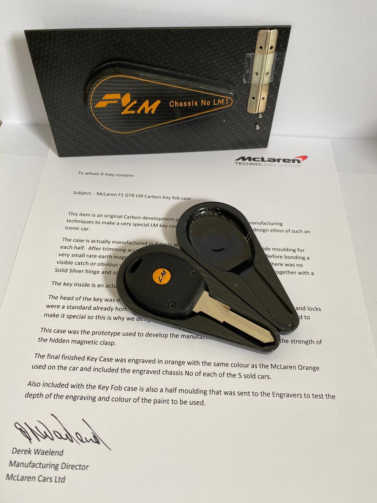 MCLAREN F1 LM KEY WITH PROTOTYPE CARBON KEY CASE for sale by auction in ...