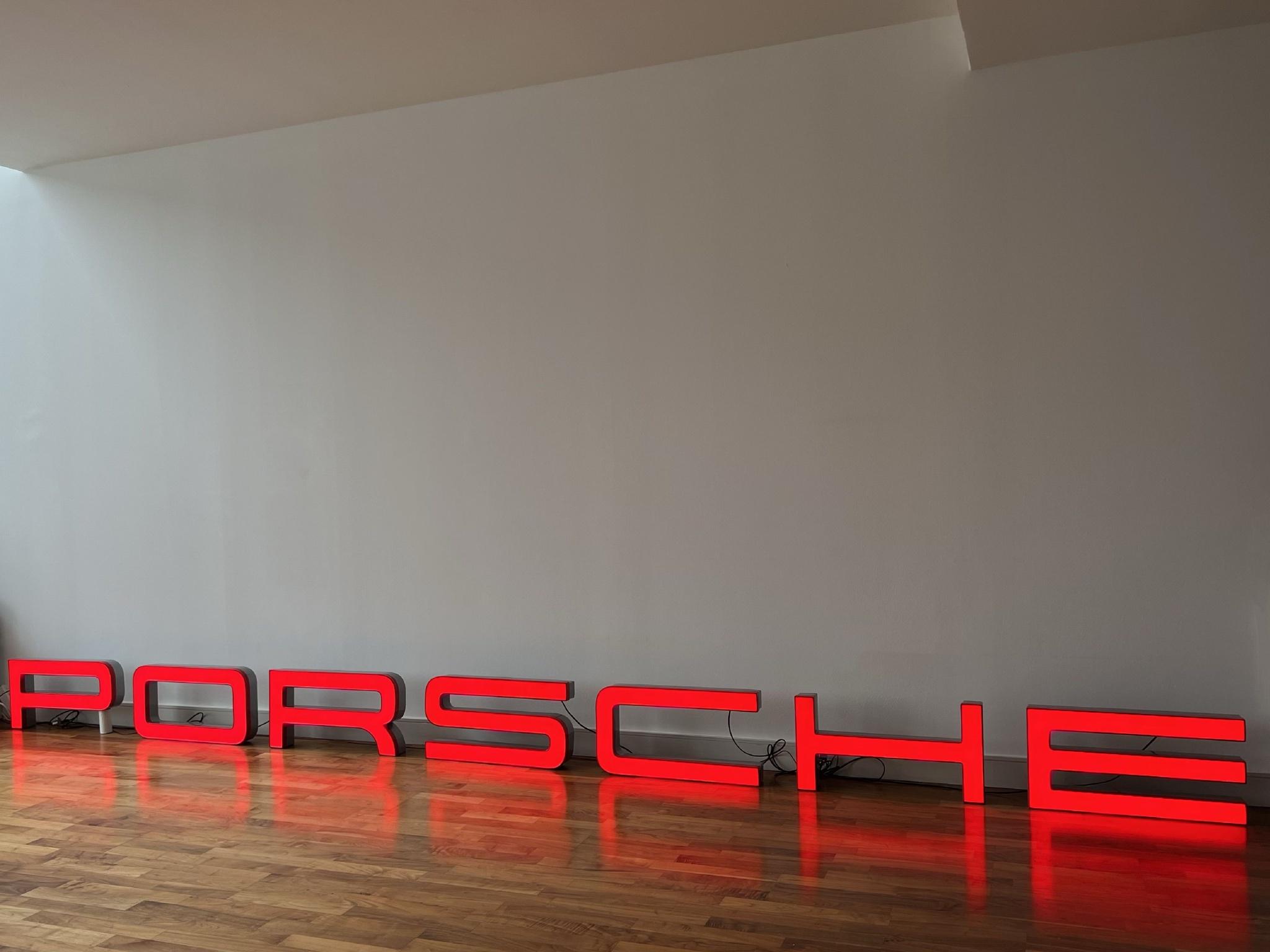 LARGE PORSCHE ILLUMINATED SIGN