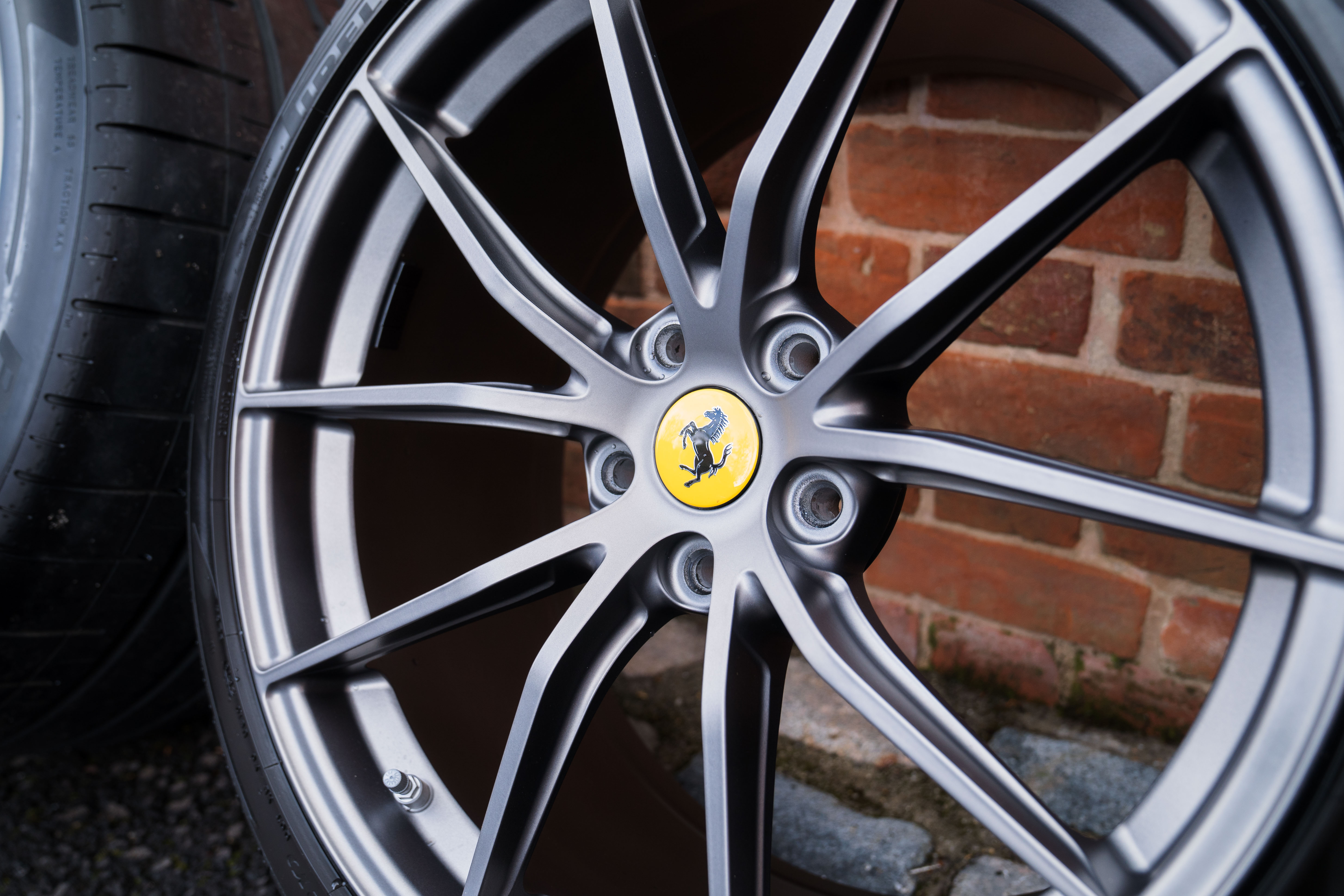 SET OF FERRARI F12 TDF FORGED MATTE ALLOY WHEELS AND TYRES