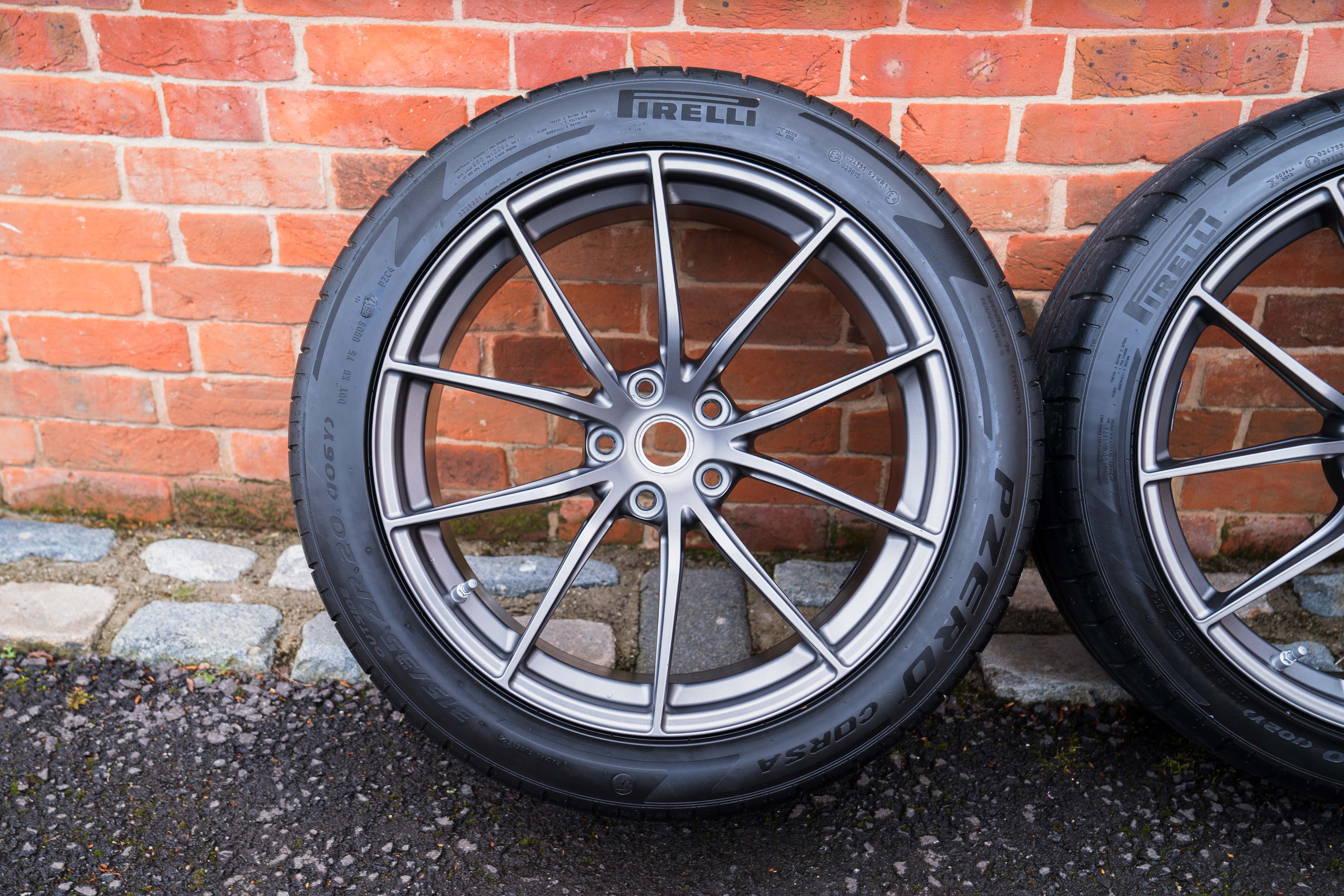 SET OF FERRARI F12 TDF FORGED MATTE ALLOY WHEELS AND TYRES