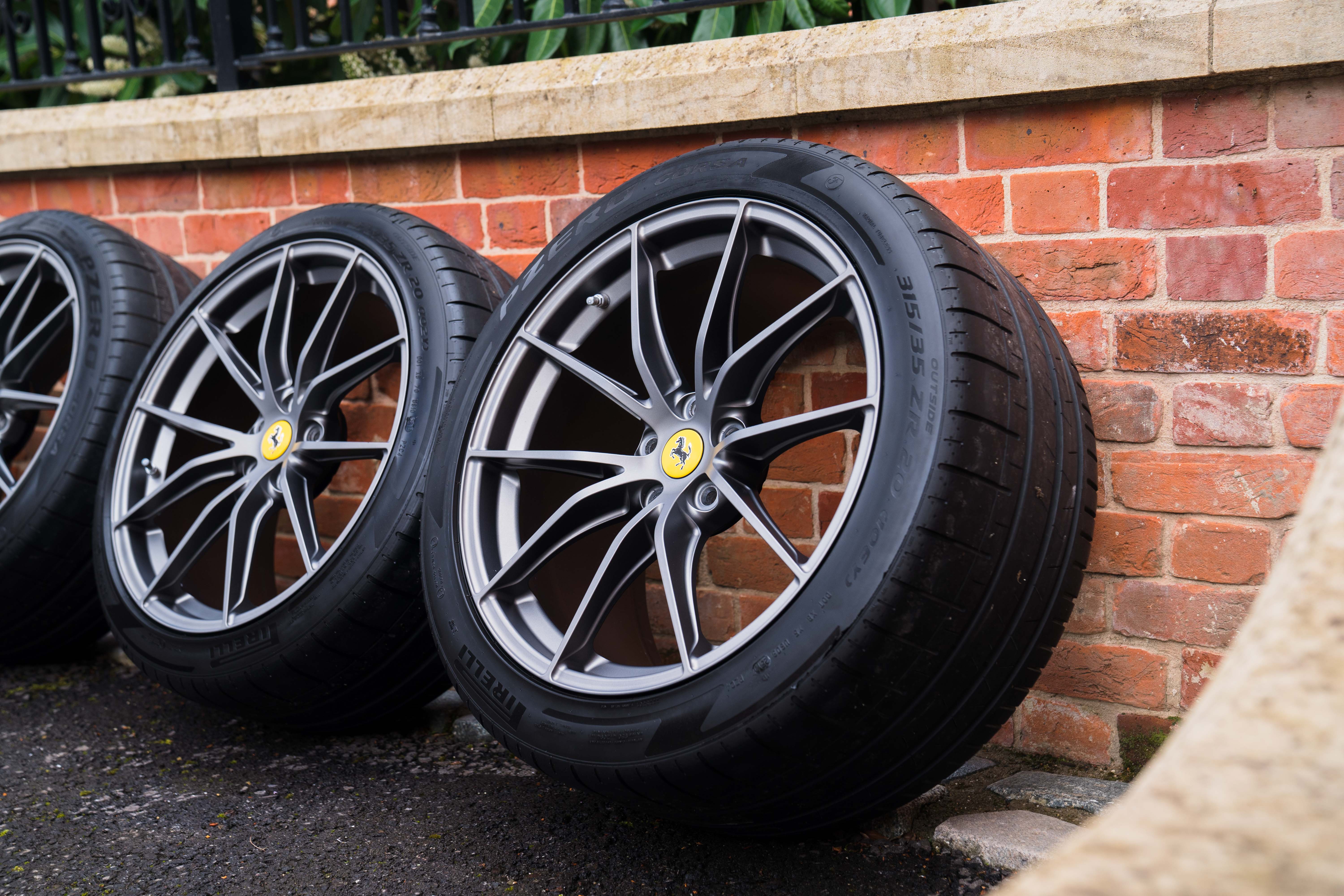 SET OF FERRARI F12 TDF FORGED MATTE ALLOY WHEELS AND TYRES