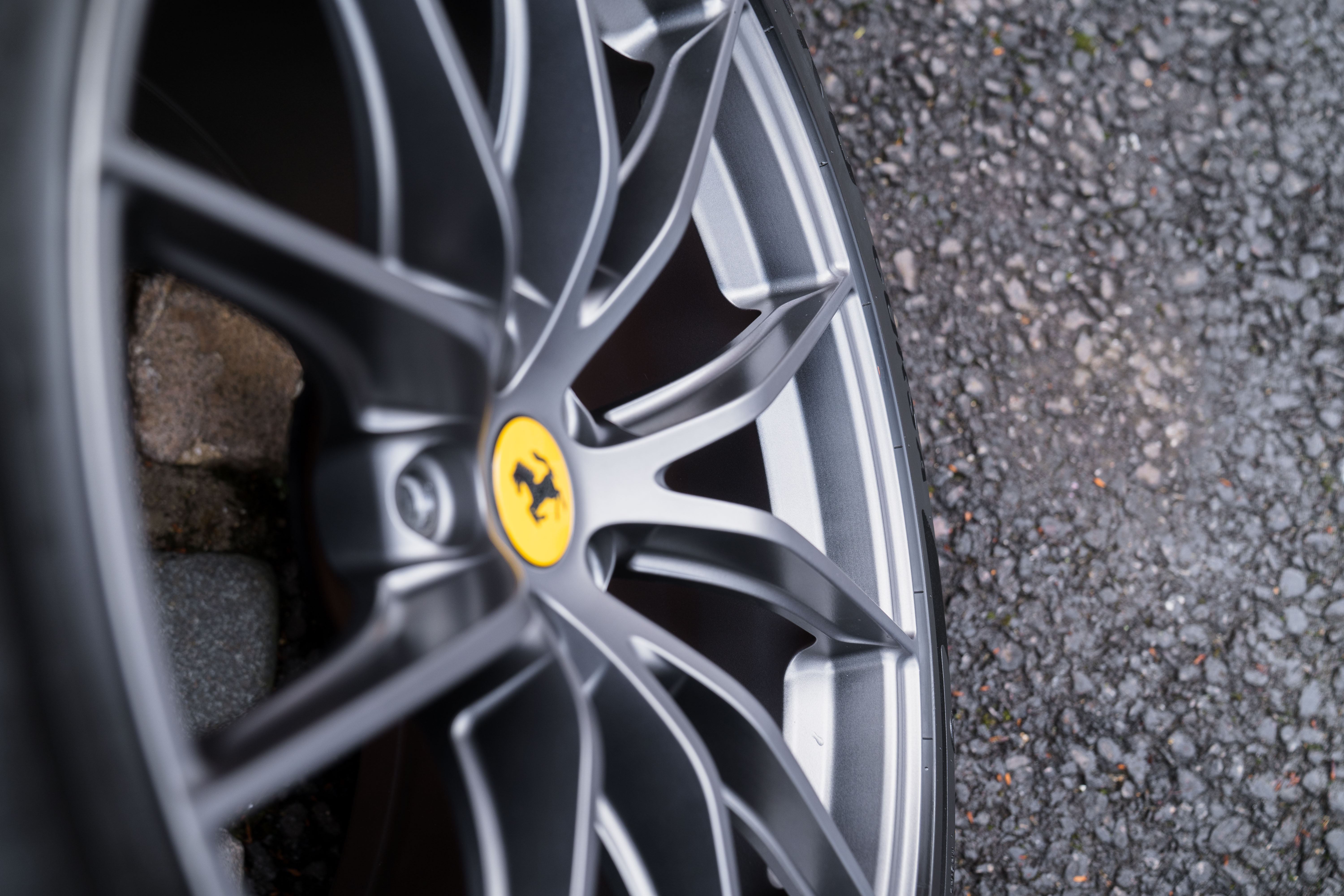 SET OF FERRARI F12 TDF FORGED MATTE ALLOY WHEELS AND TYRES