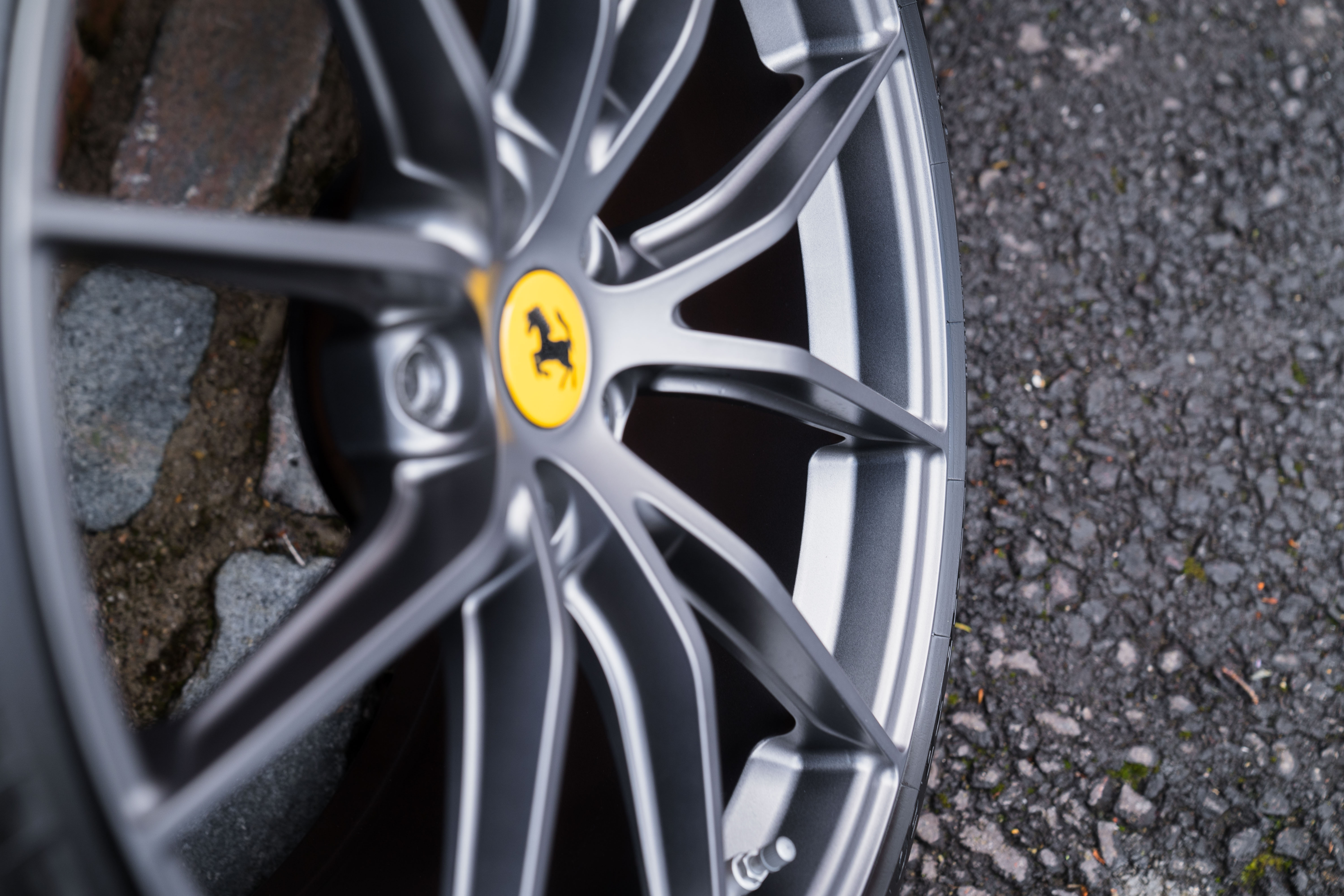 SET OF FERRARI F12 TDF FORGED MATTE ALLOY WHEELS AND TYRES
