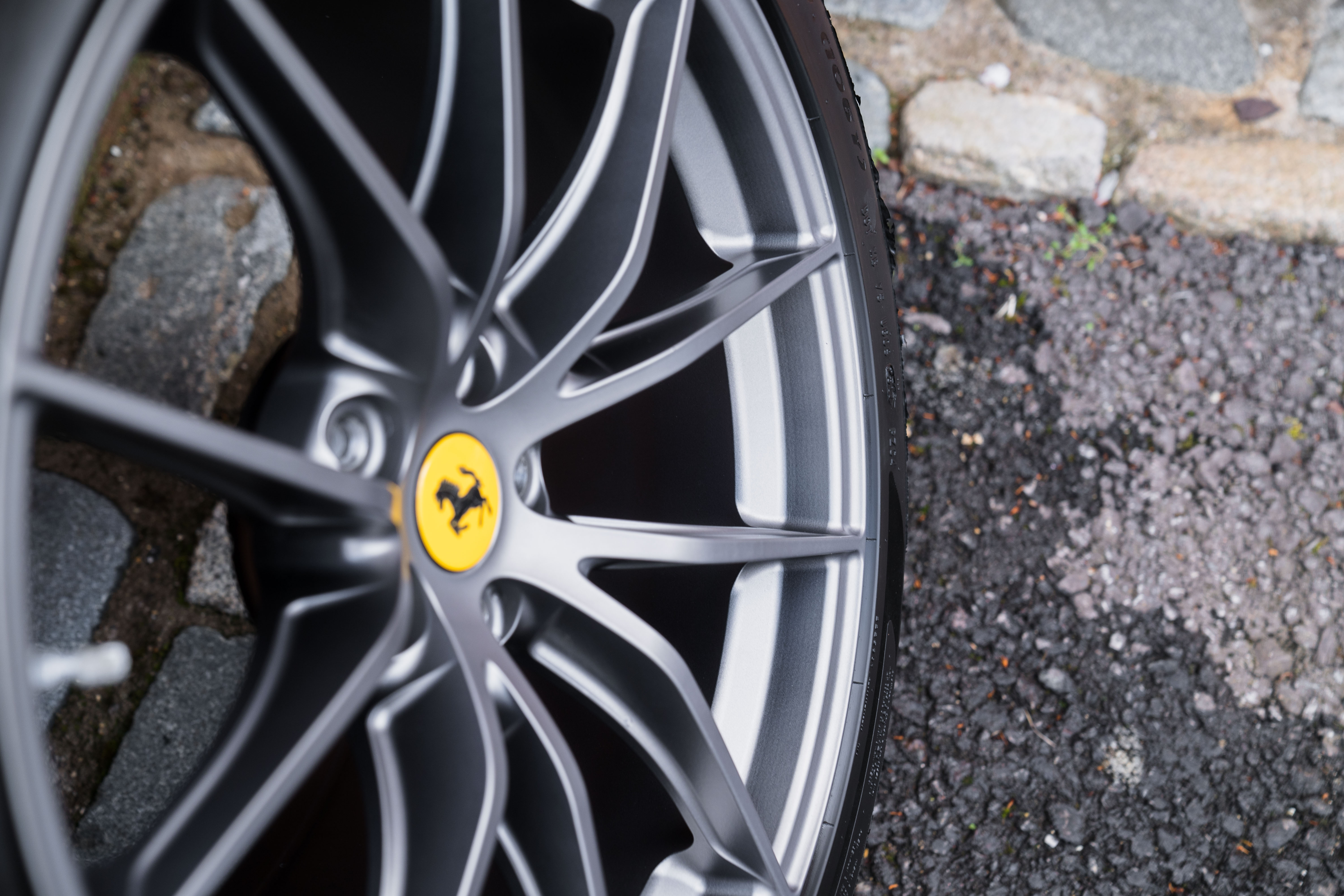 SET OF FERRARI F12 TDF FORGED MATTE ALLOY WHEELS AND TYRES