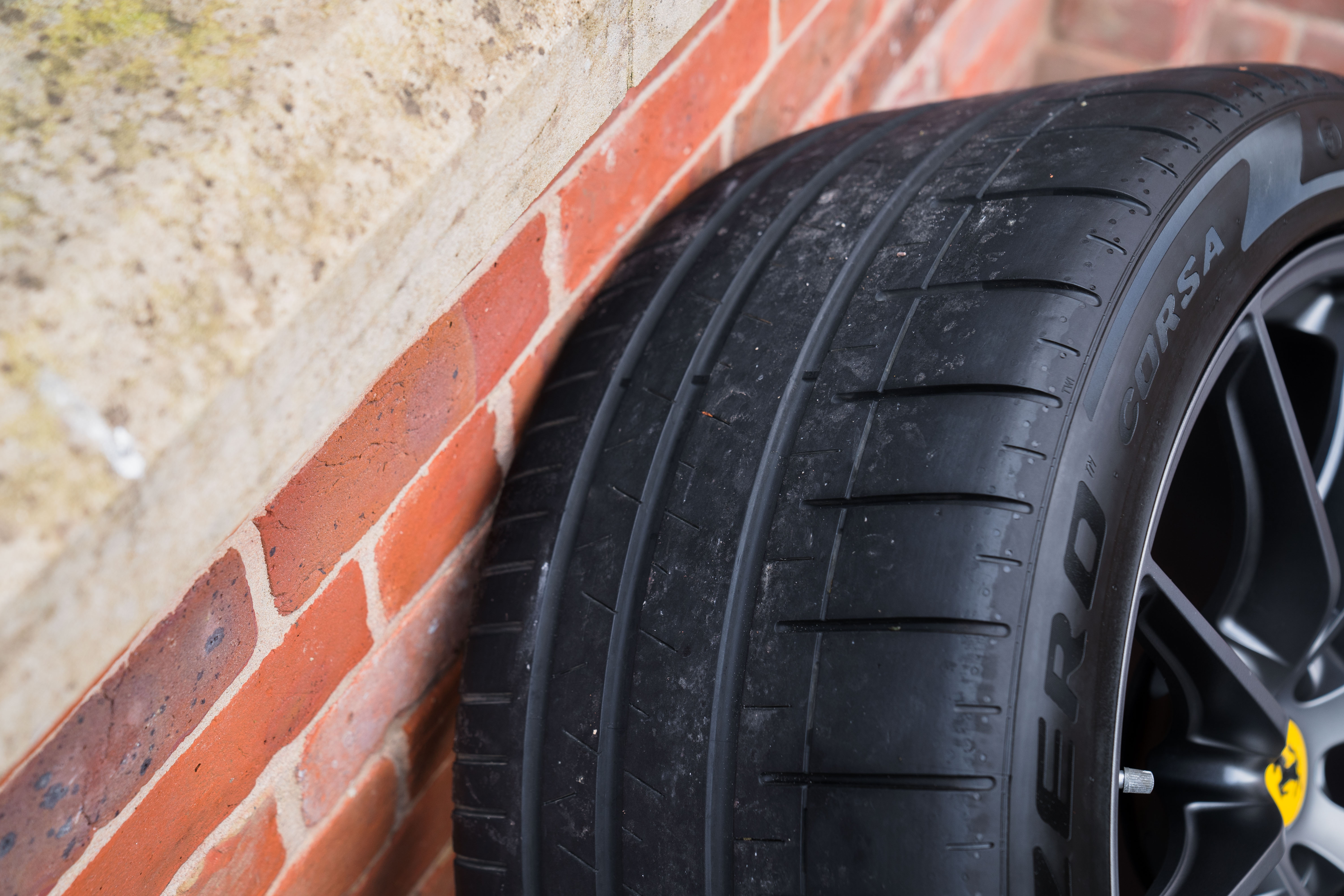 SET OF FERRARI F12 TDF FORGED MATTE ALLOY WHEELS AND TYRES