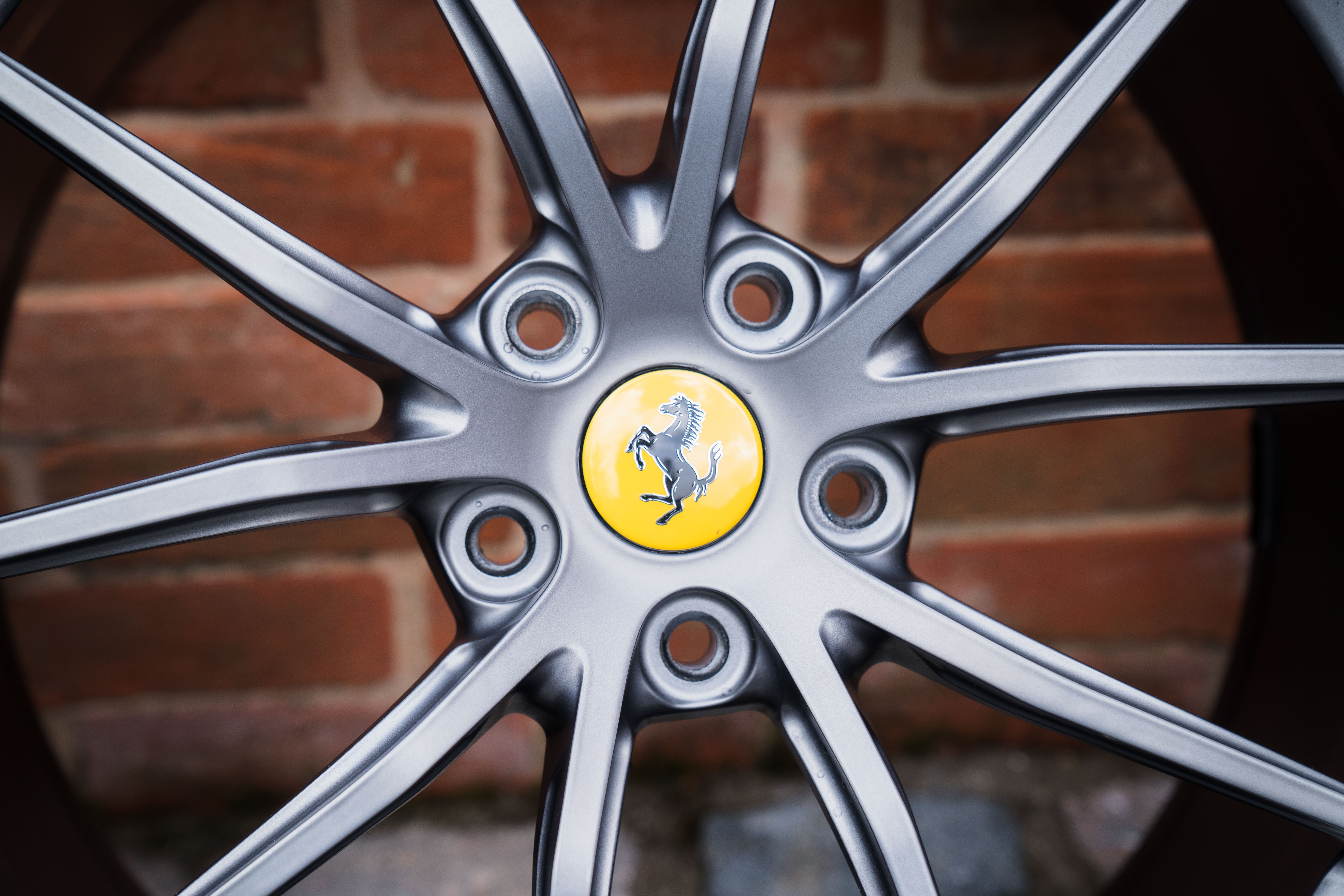 SET OF FERRARI F12 TDF FORGED MATTE ALLOY WHEELS AND TYRES