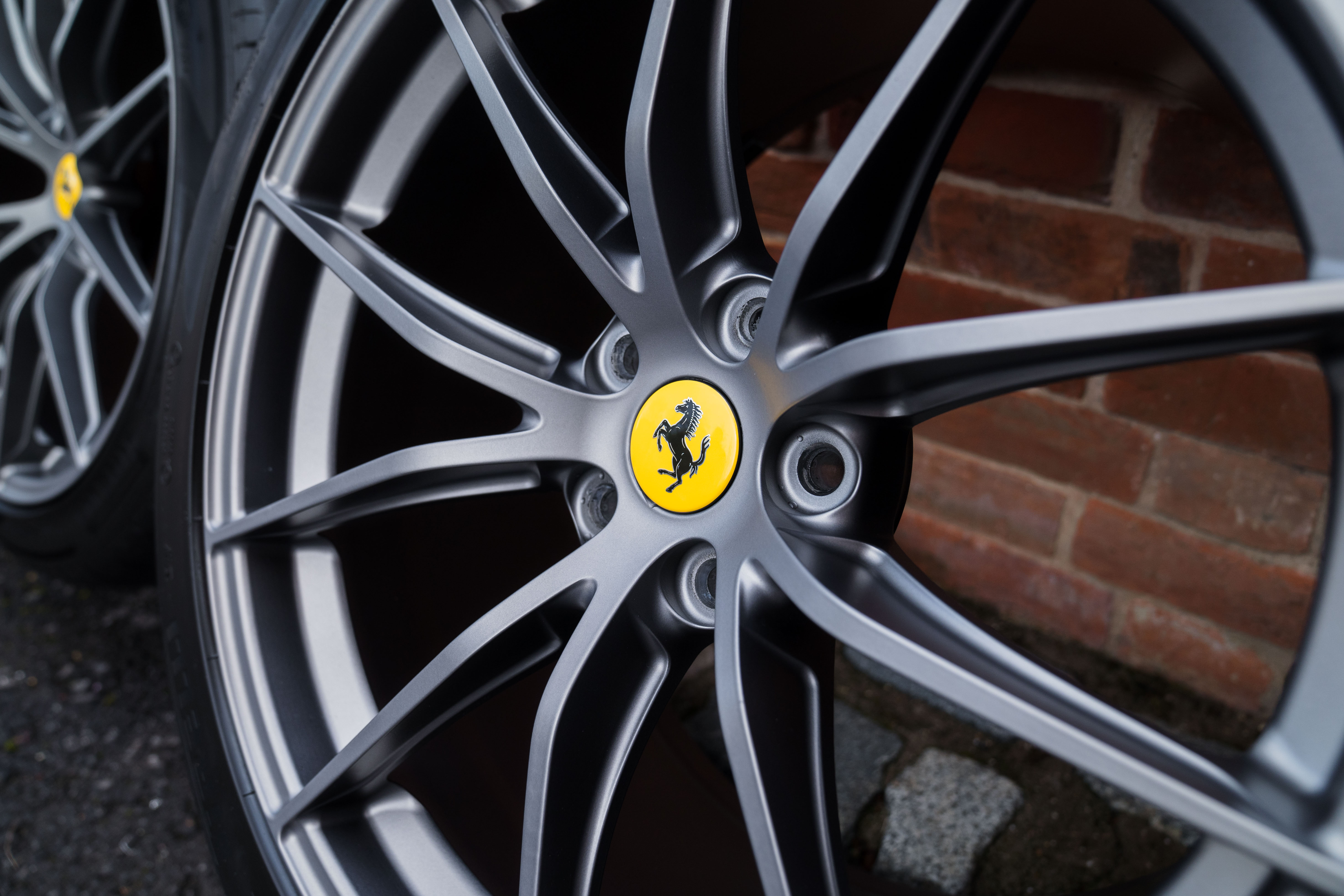 SET OF FERRARI F12 TDF FORGED MATTE ALLOY WHEELS AND TYRES