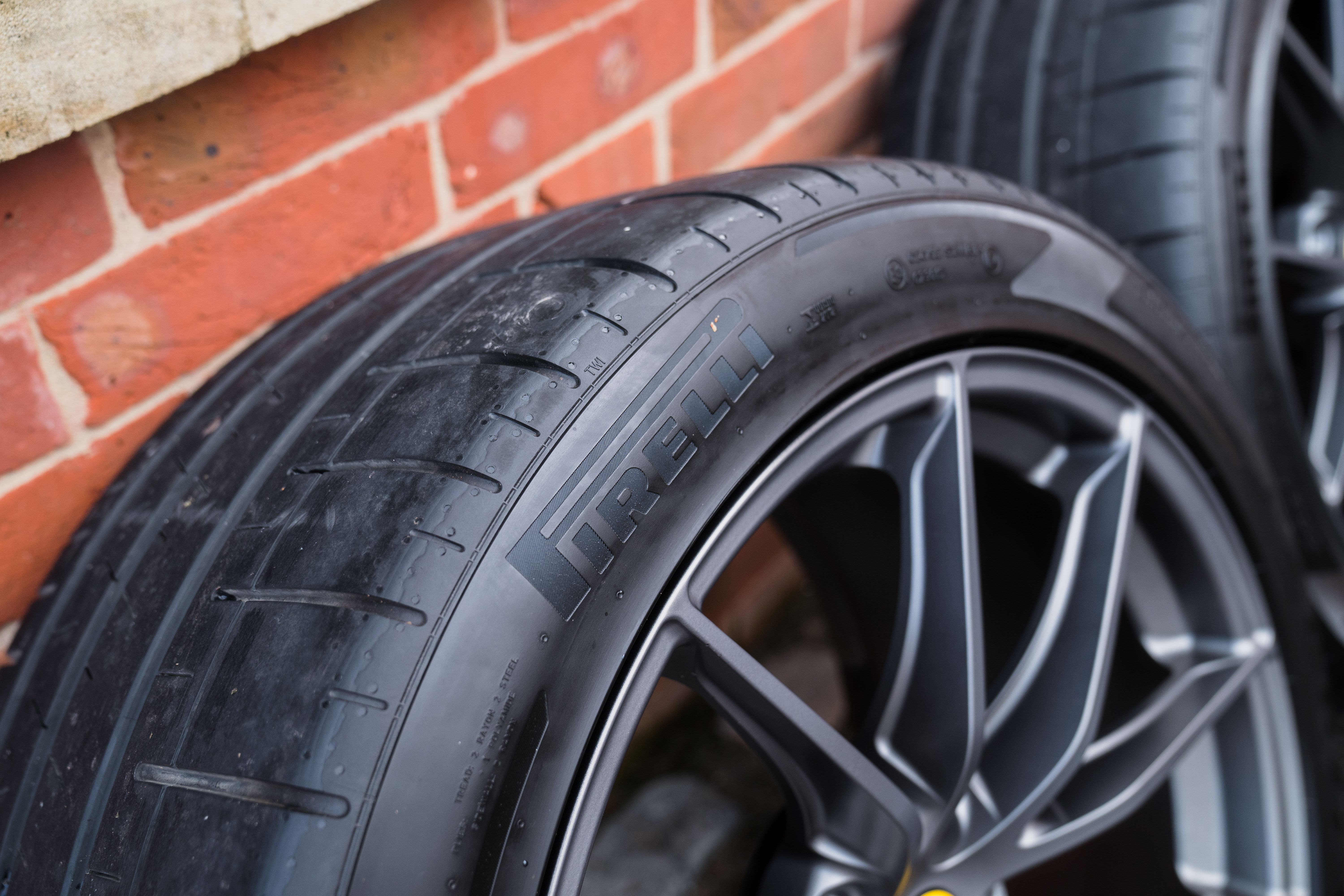 SET OF FERRARI F12 TDF FORGED MATTE ALLOY WHEELS AND TYRES