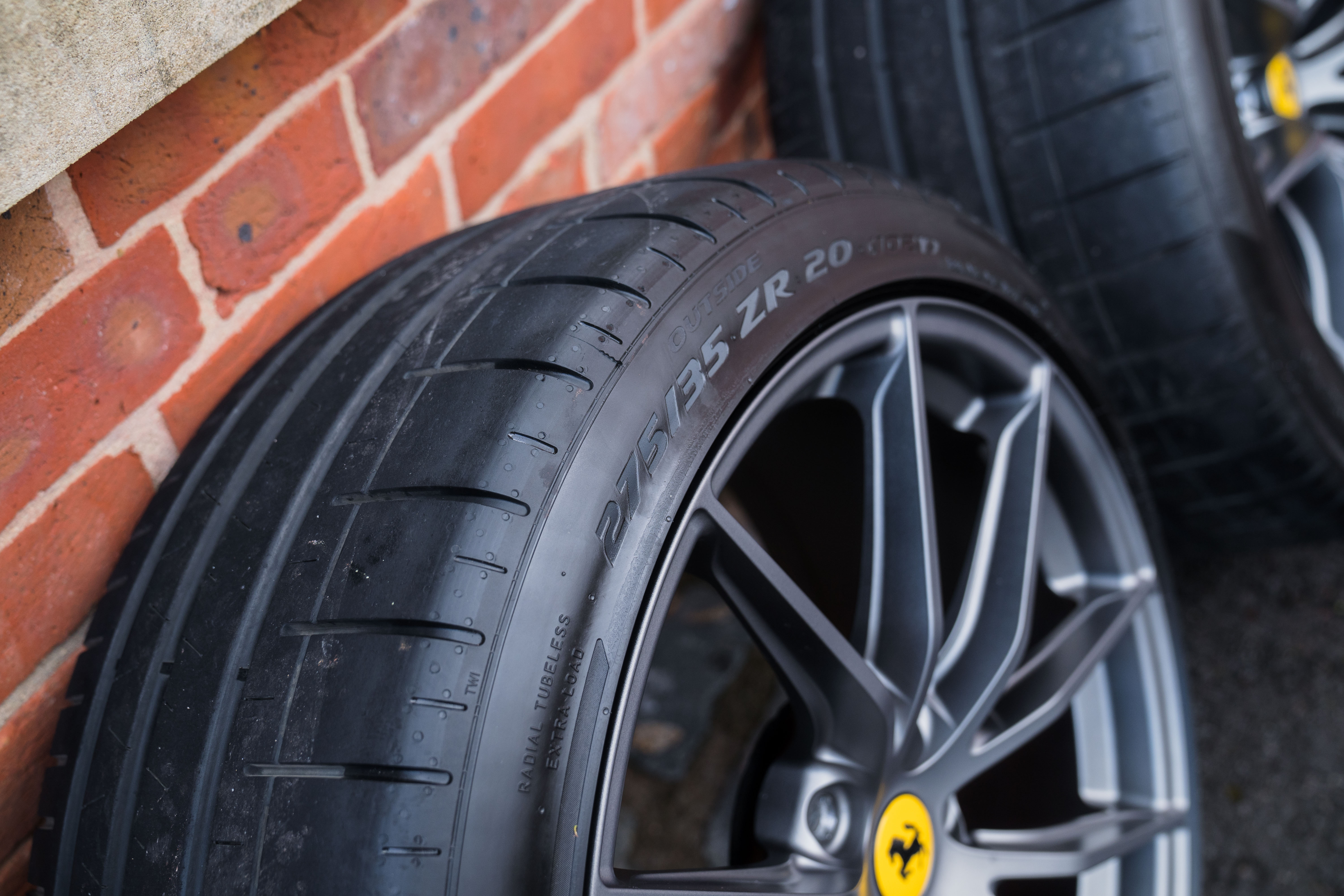 SET OF FERRARI F12 TDF FORGED MATTE ALLOY WHEELS AND TYRES
