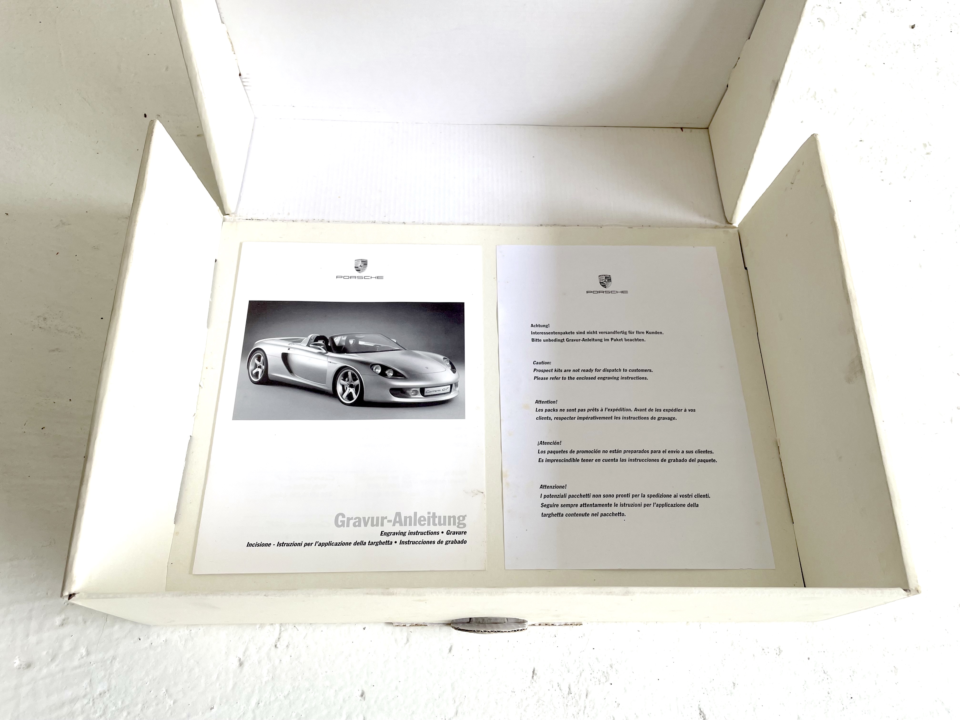 PORSCHE CARRERA GT PRE DELIVERY GIFT PACKAGE