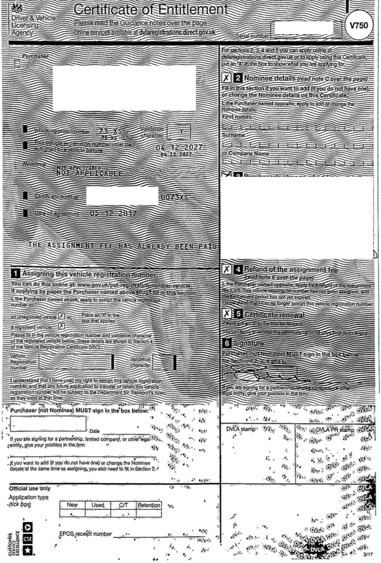 '73 XS' - NUMBER PLATE for sale in , United Kingdom
