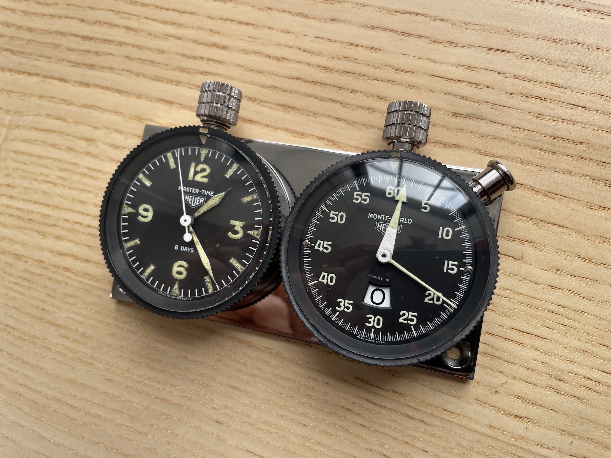 HEUER MASTER-TIME MONTE-CARLO DASHBOARD TIMER SET