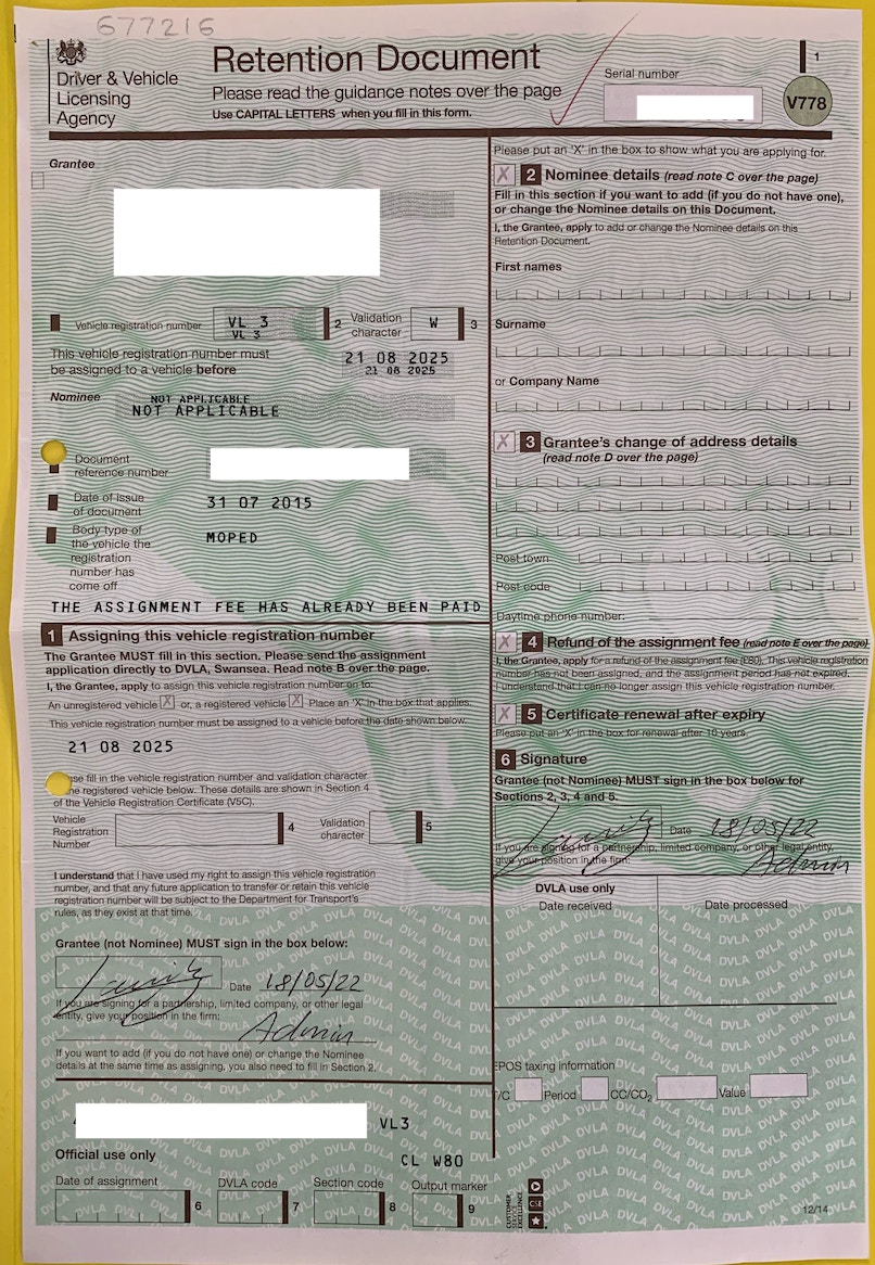 'VL 3' - NUMBER PLATE for sale in , United Kingdom