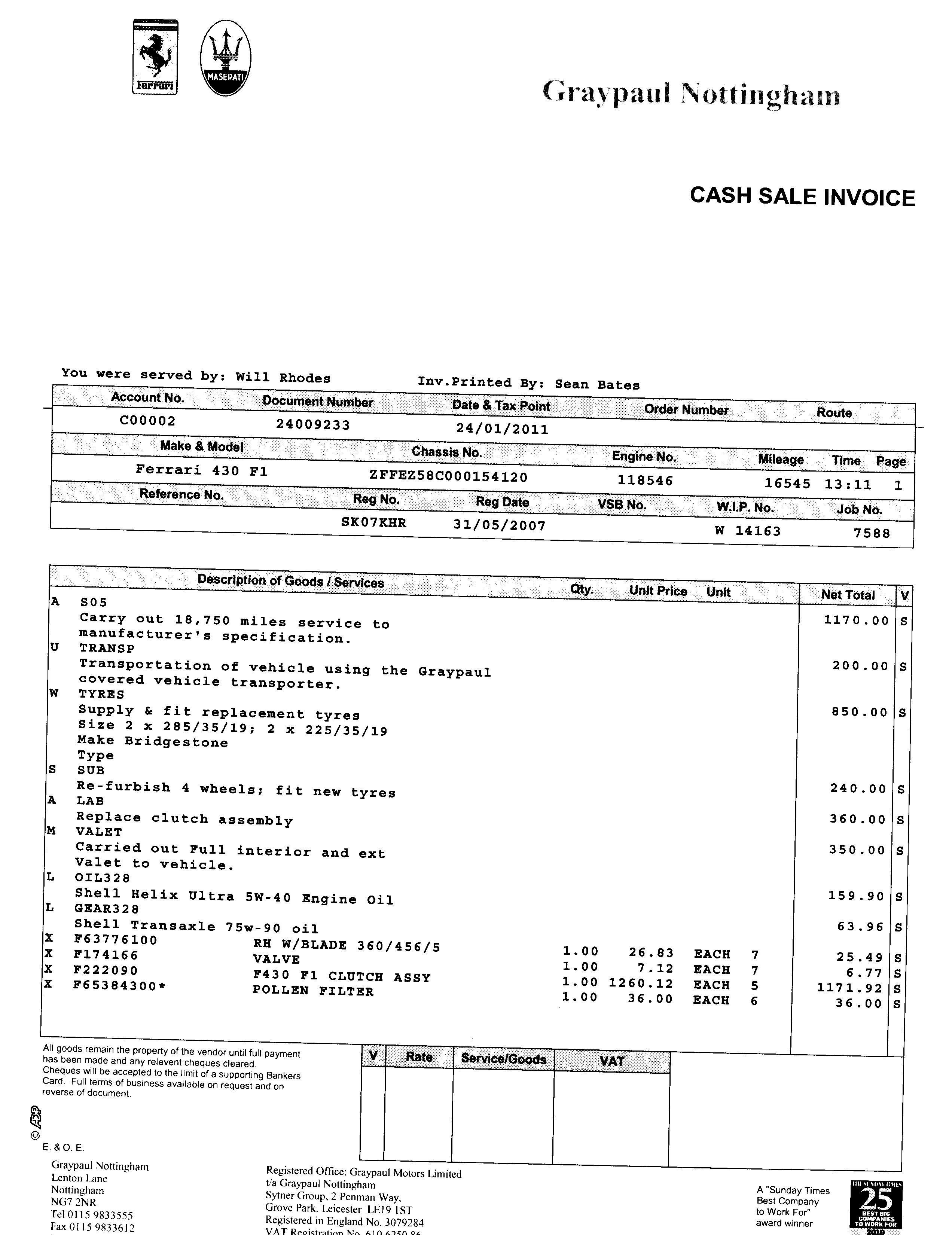 2007 FERRARI F430 F1