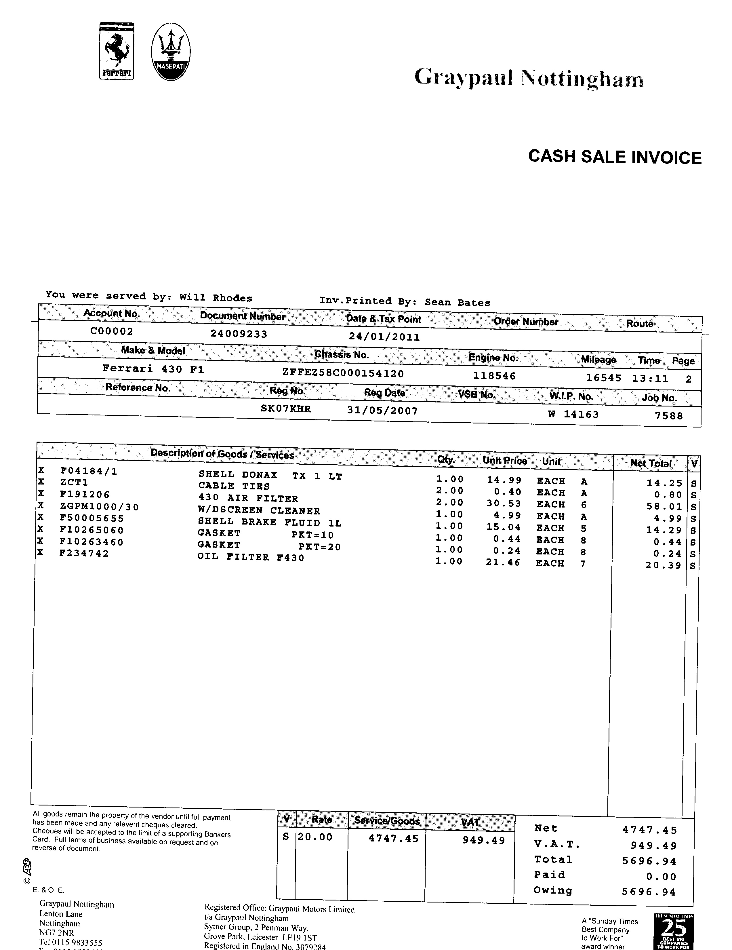 2007 FERRARI F430 F1