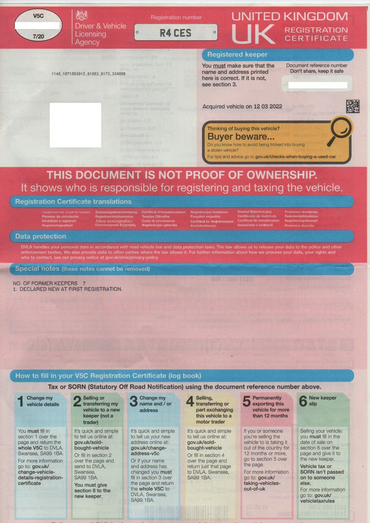 'R4 CES' - NUMBER PLATE for sale in , United Kingdom