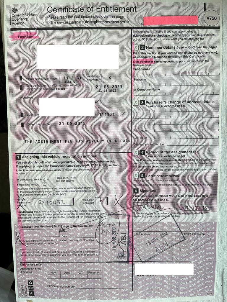 '1111 GT' - NUMBER PLATE for sale by auction in , United Kingdom